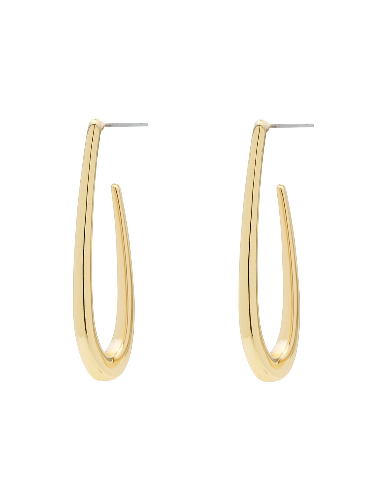 David Lawrence Slimline Oval Hoop Earring | David Jones