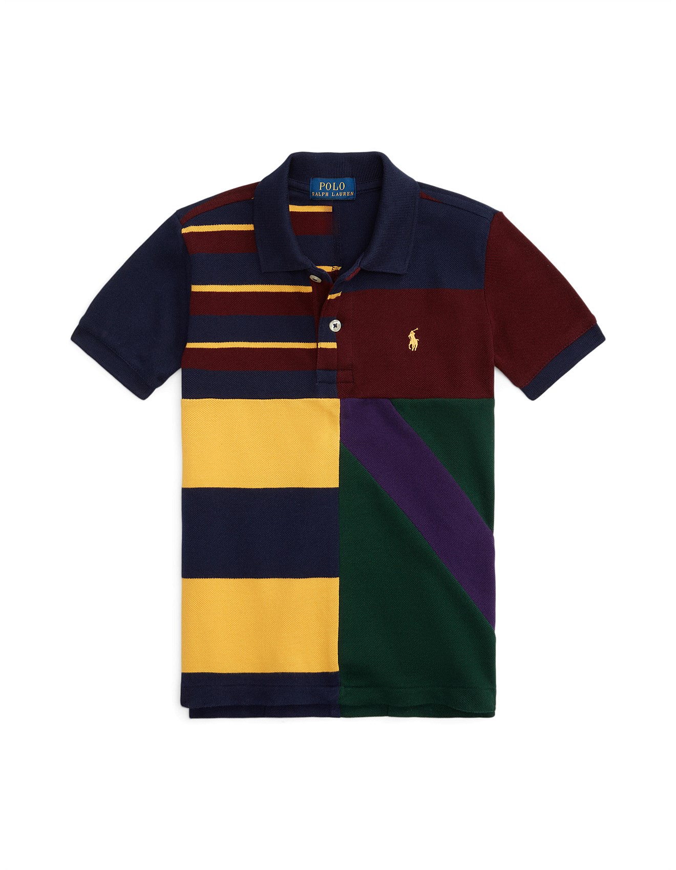 Polo Ralph Lauren Patchwork Cotton Mesh Polo Shirt | David Jones