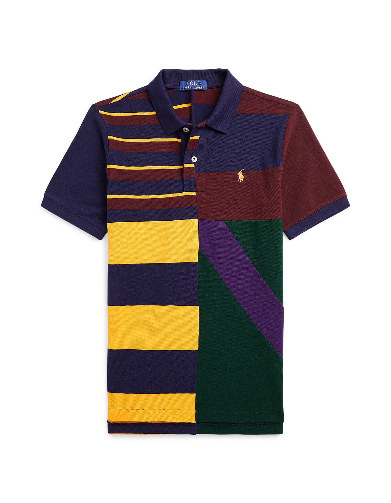 Polo Ralph Lauren Patchwork Cotton Mesh Polo Shirt | David Jones