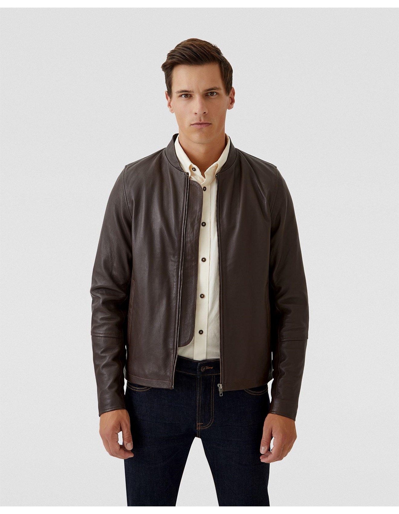 Oxford Noah Leather Jacket | David Jones