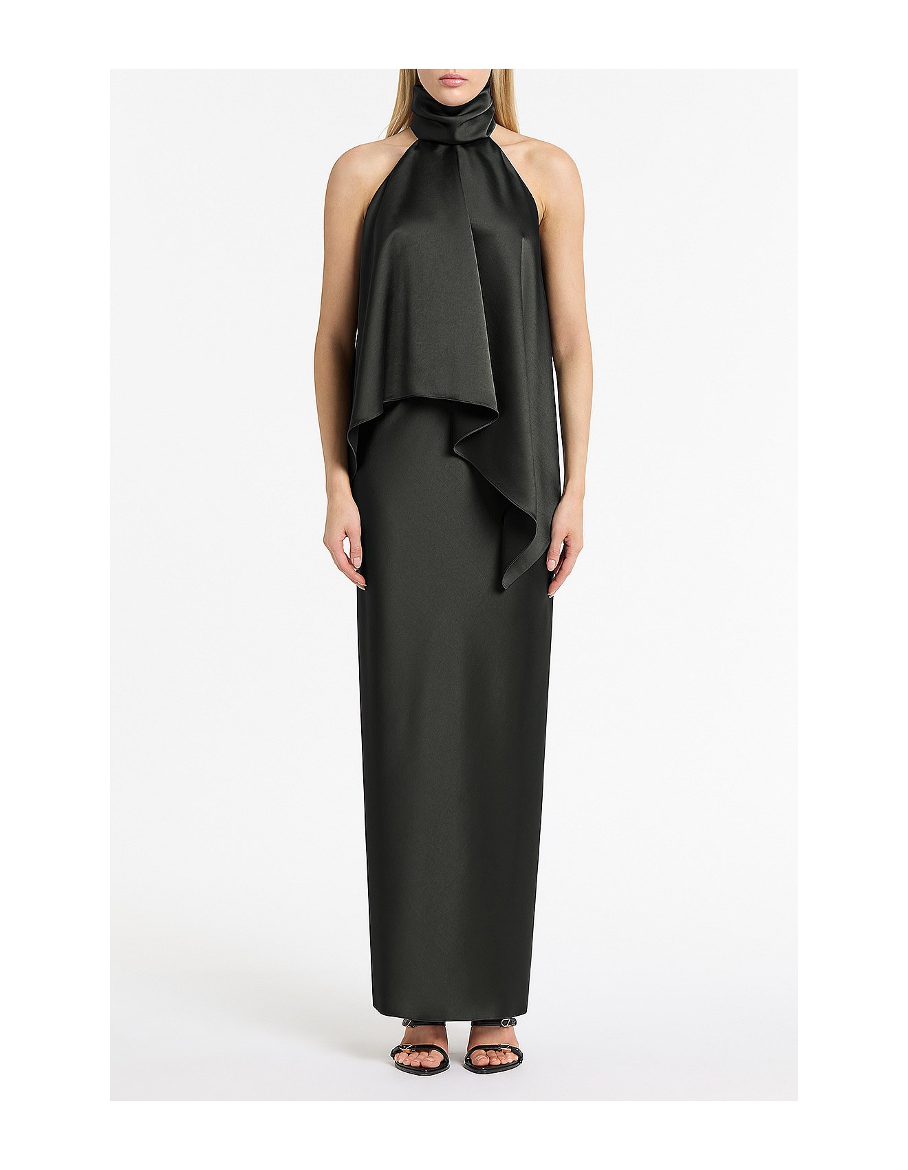 Carla Zampatti Sterling Satin Draped Halter Top | David Jones