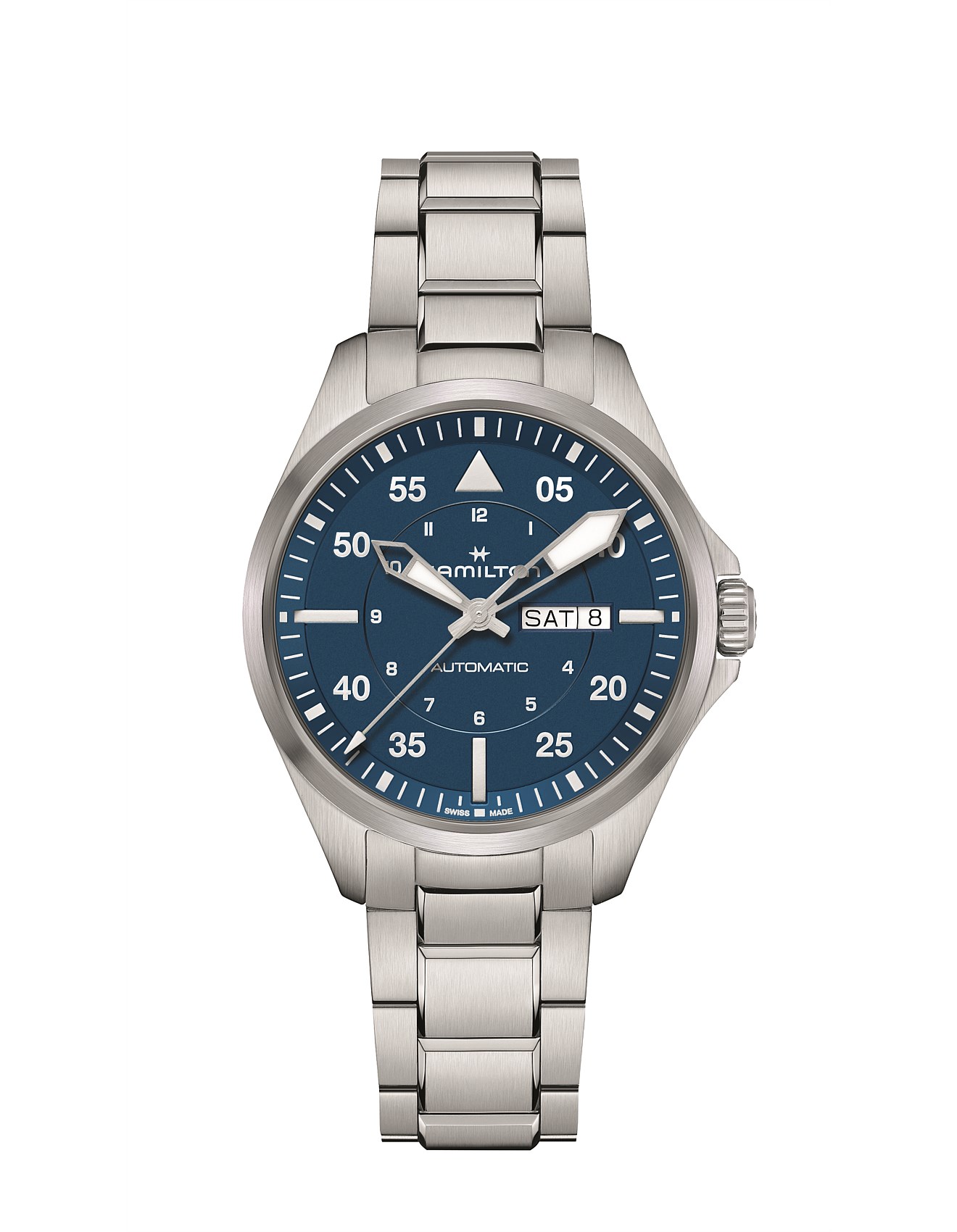 Hamilton Khaki Aviation 42mm Pilot Day Date Automatic Watch | David Jones