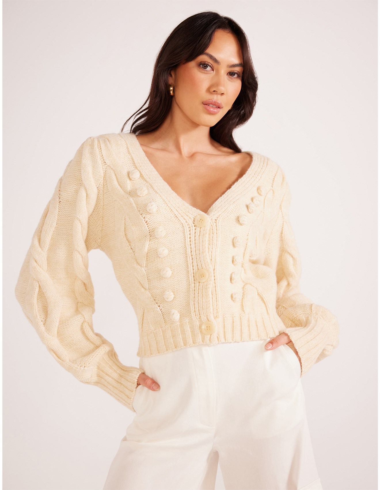 Minkpink Myrtle Cable Knit Cardigan | David Jones