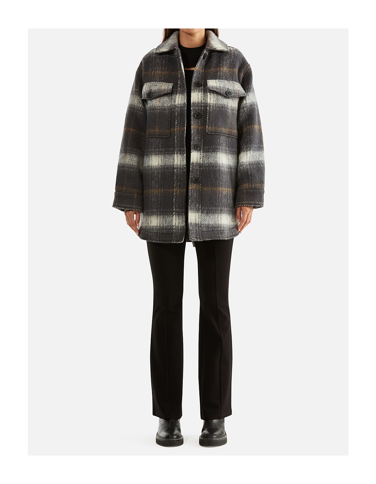 Ena Pelly Natali Wool Shacket | David Jones