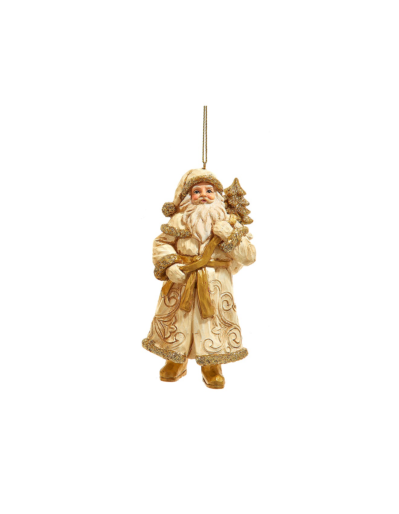 Kurt Adler Gold Santa With Tree In Sack Resin Ornament | David Jones