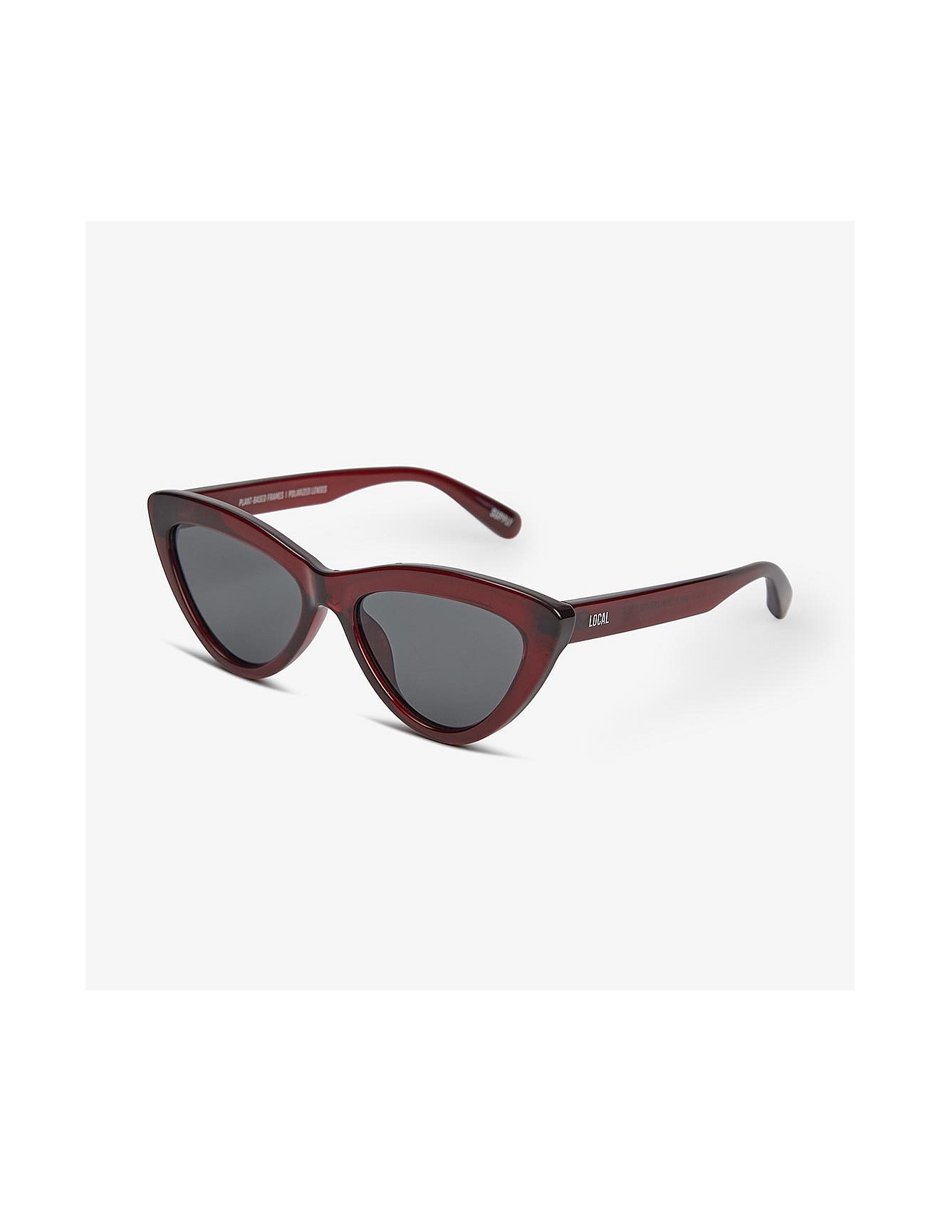 Local Supply Ams2 Polished Red Dark Grey Sunglasses | David Jones