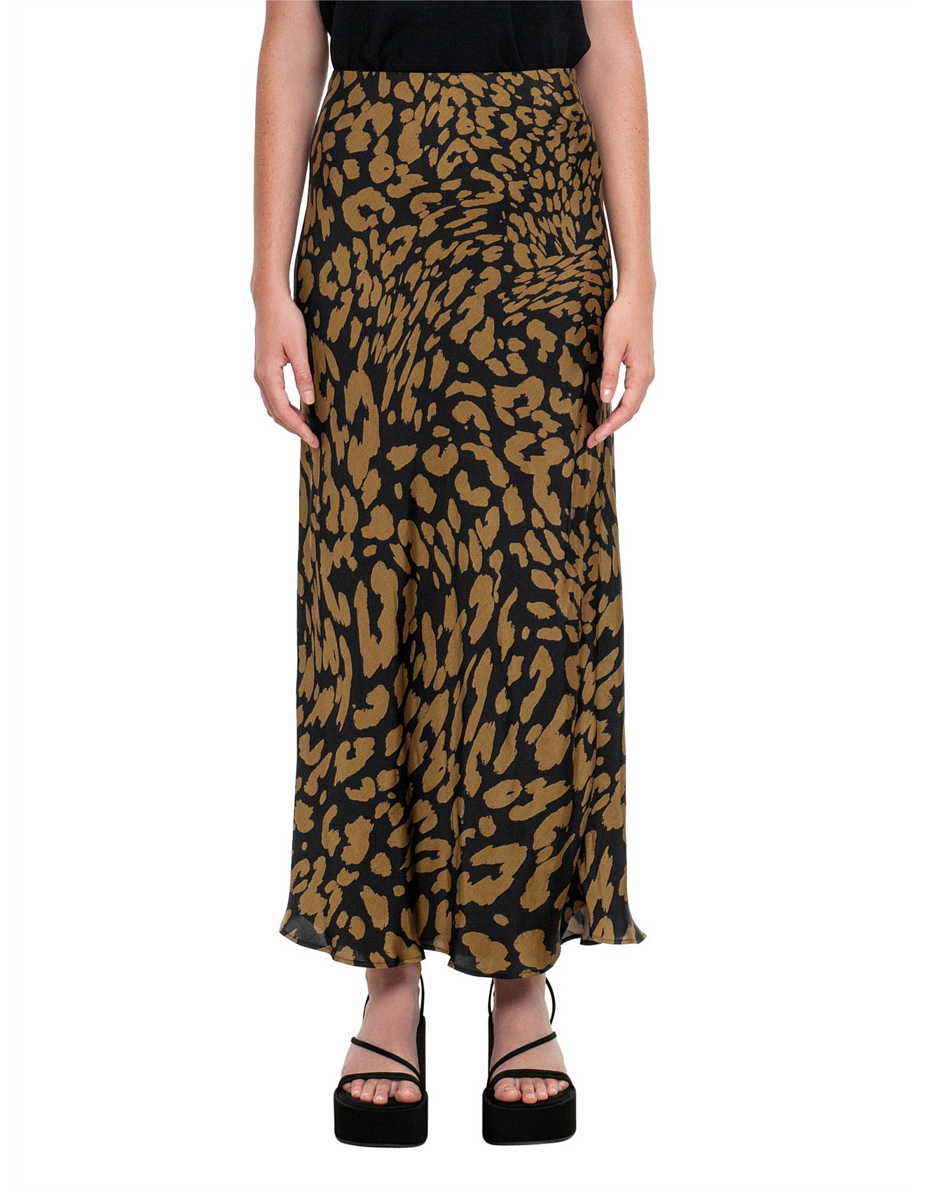 Veronika Maine Gilded Leopard Bias Skirt | David Jones