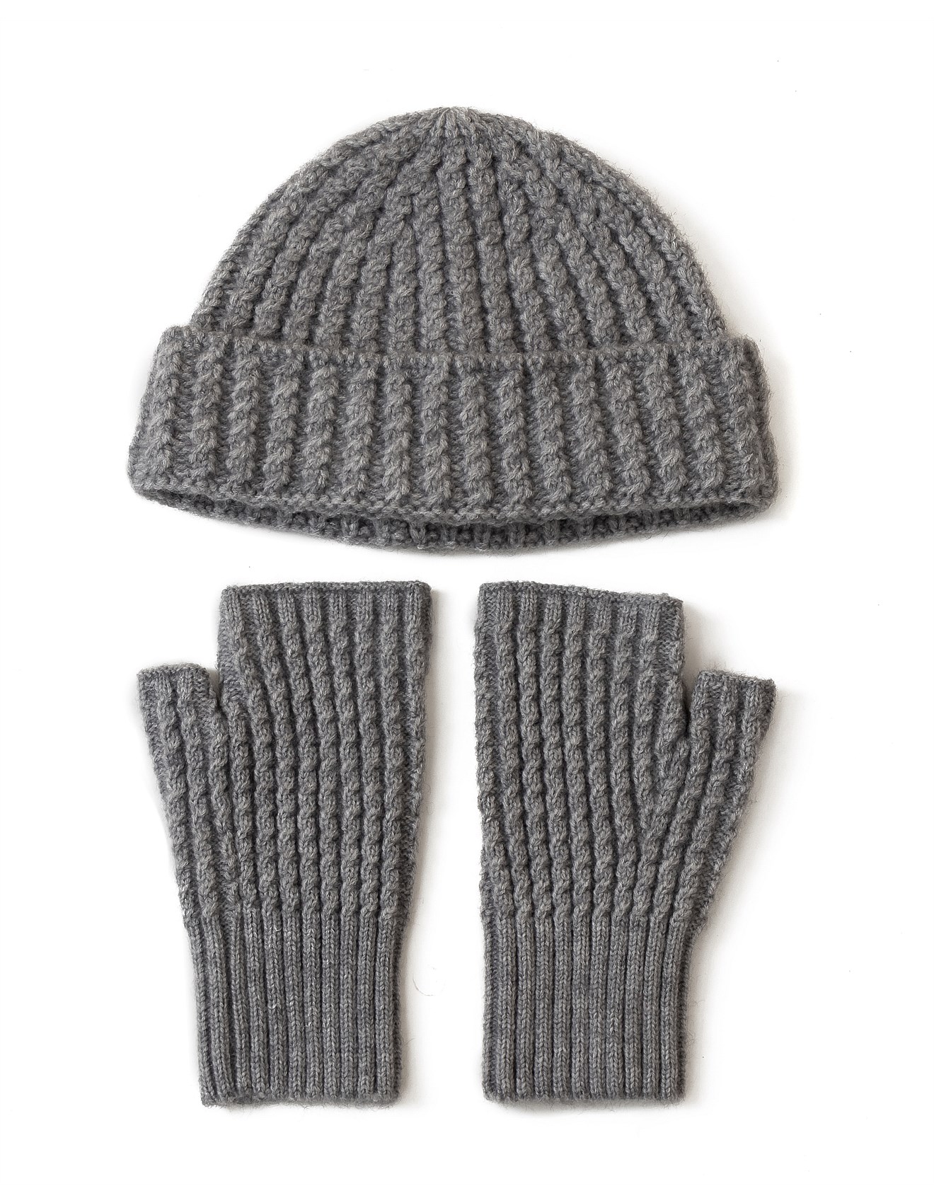 Gregory Ladner Knit and Fingerless Mitten Set | David Jones
