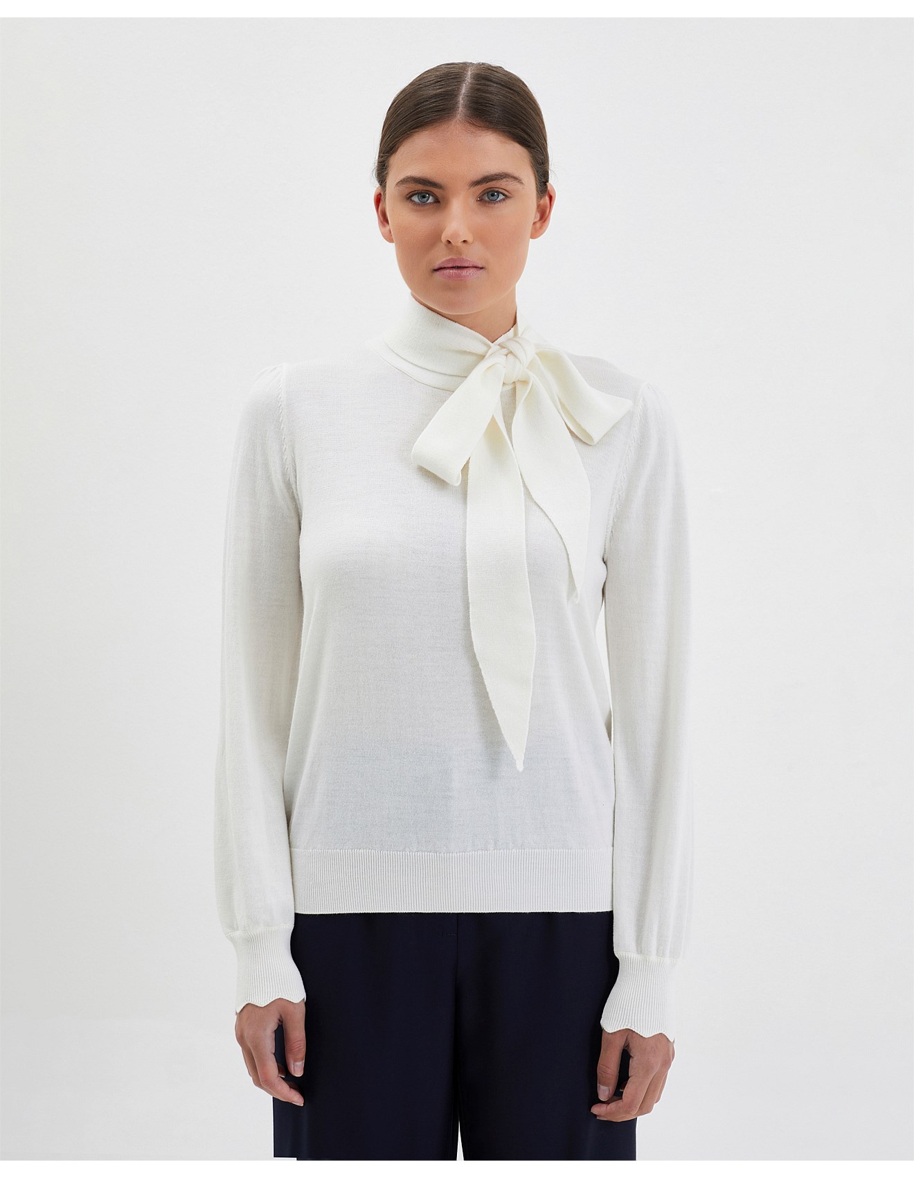 Iris and Wool Jacqueline Bow Sweater | David Jones