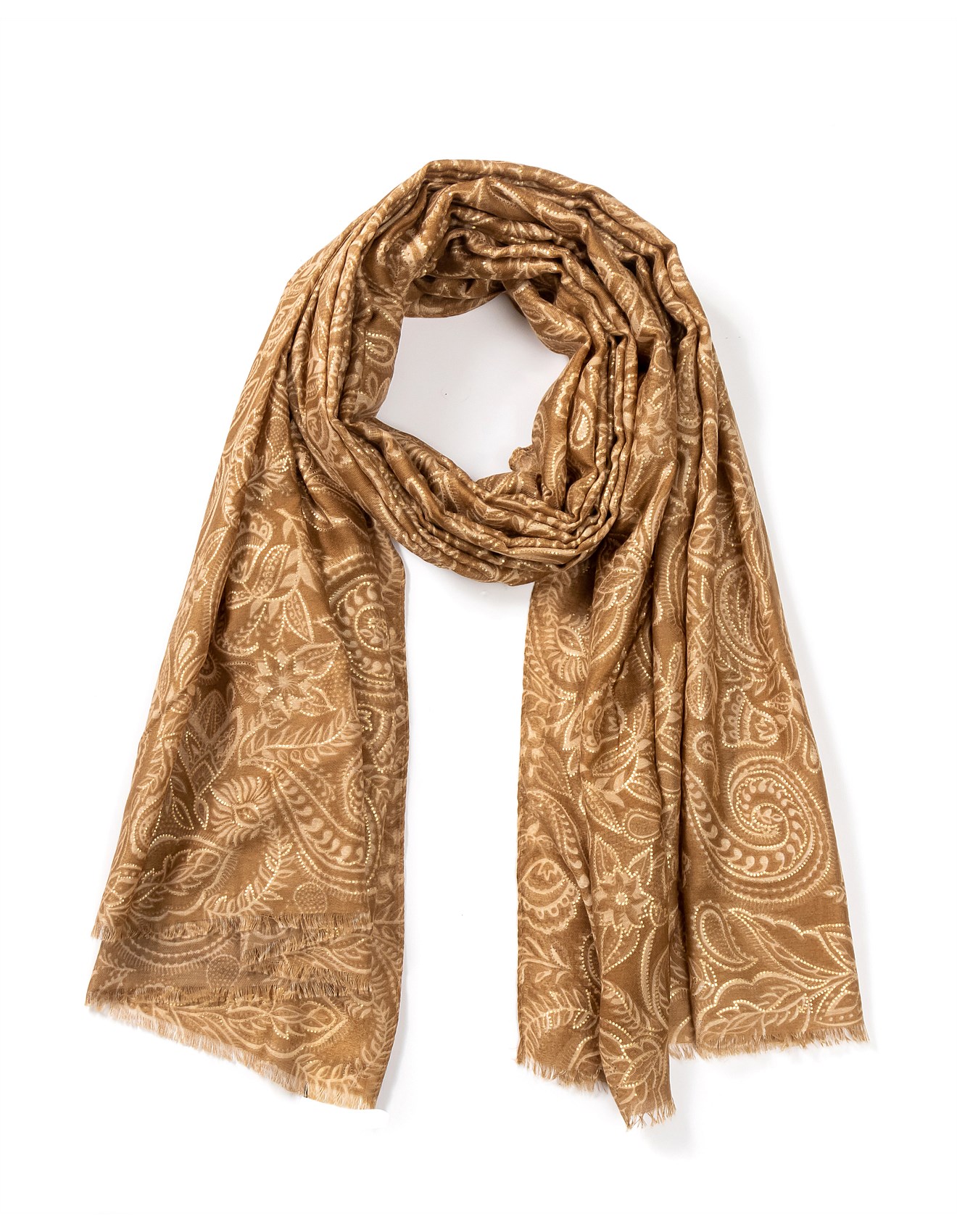 Gregory Ladner Paisley Print Scarf With Frayed Edge | David Jones