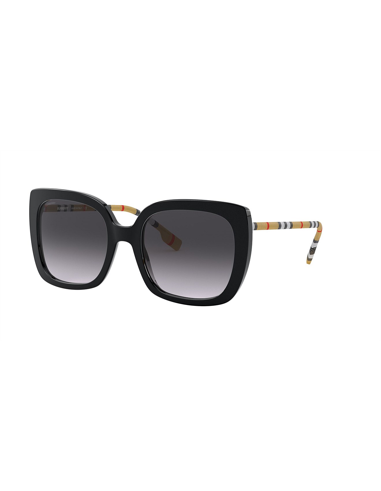 Burberry Caroll Square Black Grey Gradient Female Sunglasses | David Jones