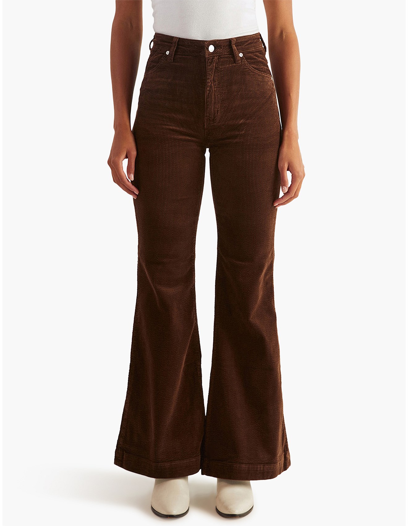 Rollas Eastcoast Flare Brown Cord | David Jones