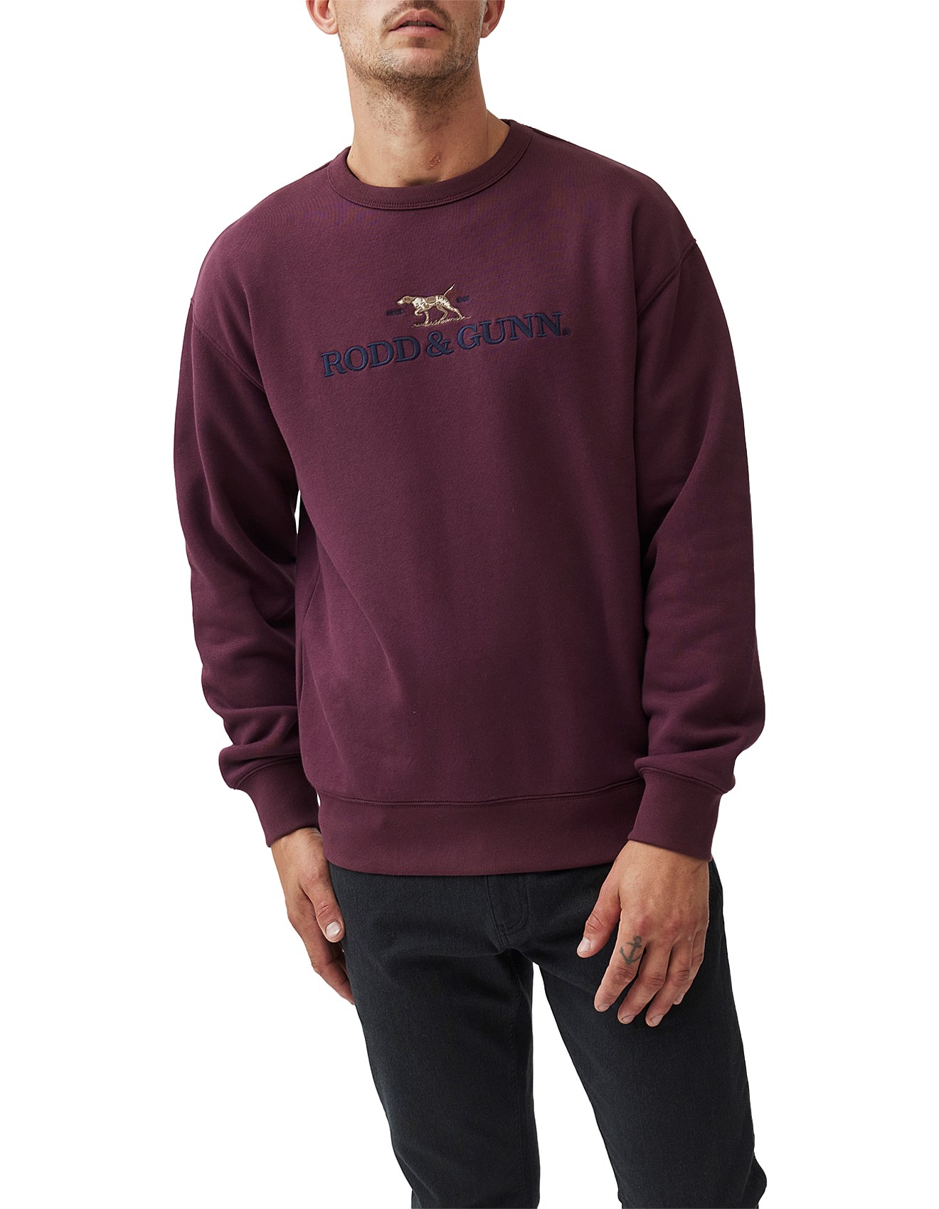Rodd & Gunn Gunn Logo Sweat -Garnet | David Jones
