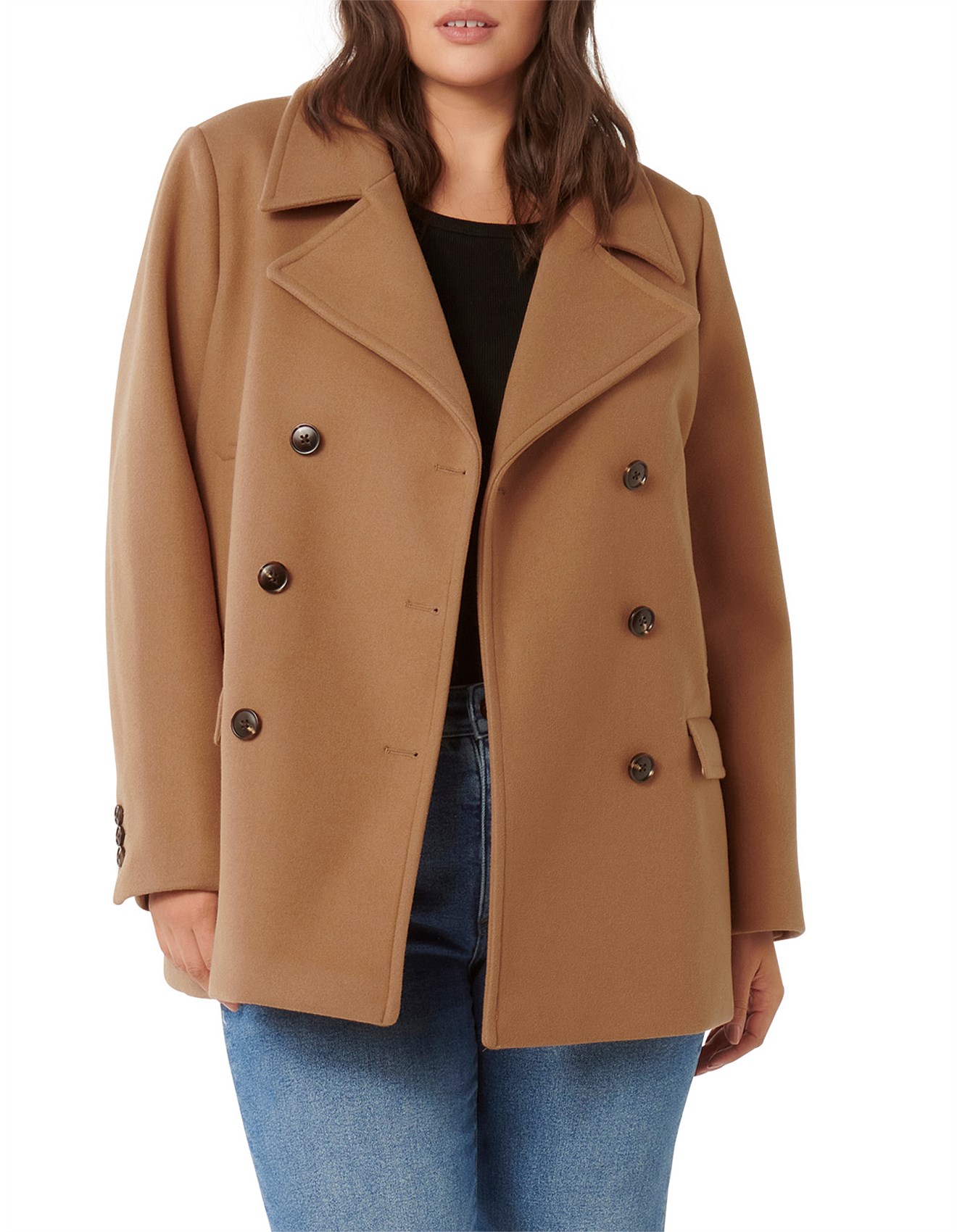 Forever New Maisie Curve Pea Coat | David Jones