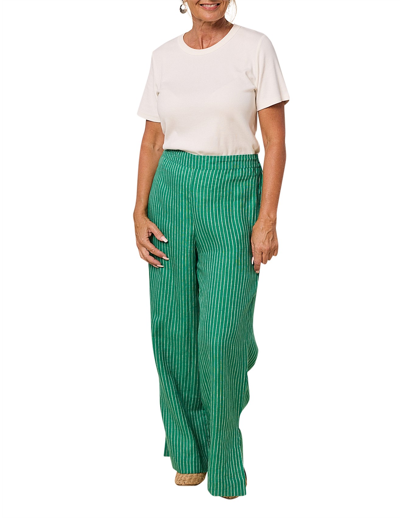 Adrift Camille Linen Wide Leg Pant | David Jones