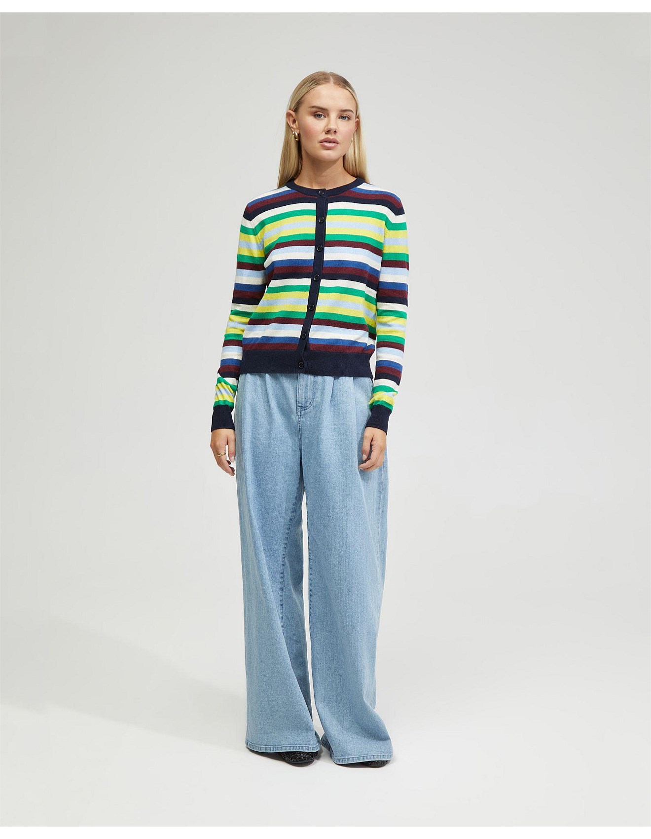 Oxford Rose Striped Cardigan | David Jones