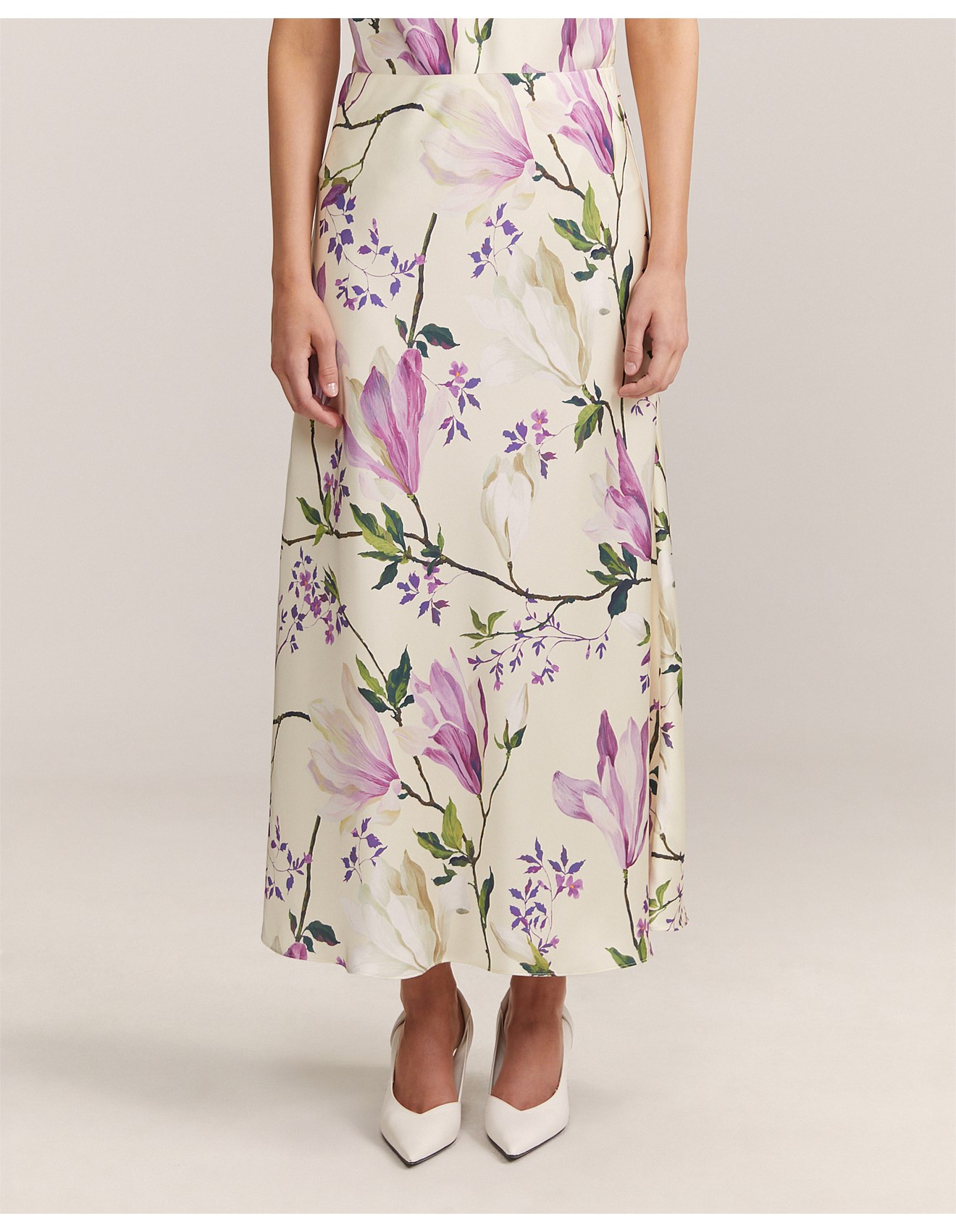 Saba Magnolia Bias Midi Skirt | David Jones