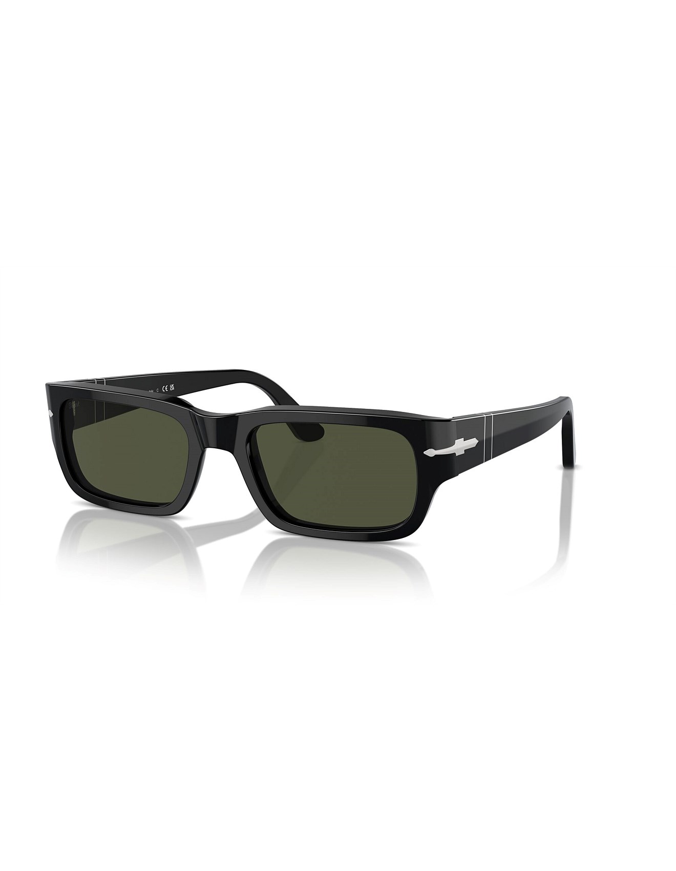 Persol Adrien Rectangle Black Sunglasses | David Jones