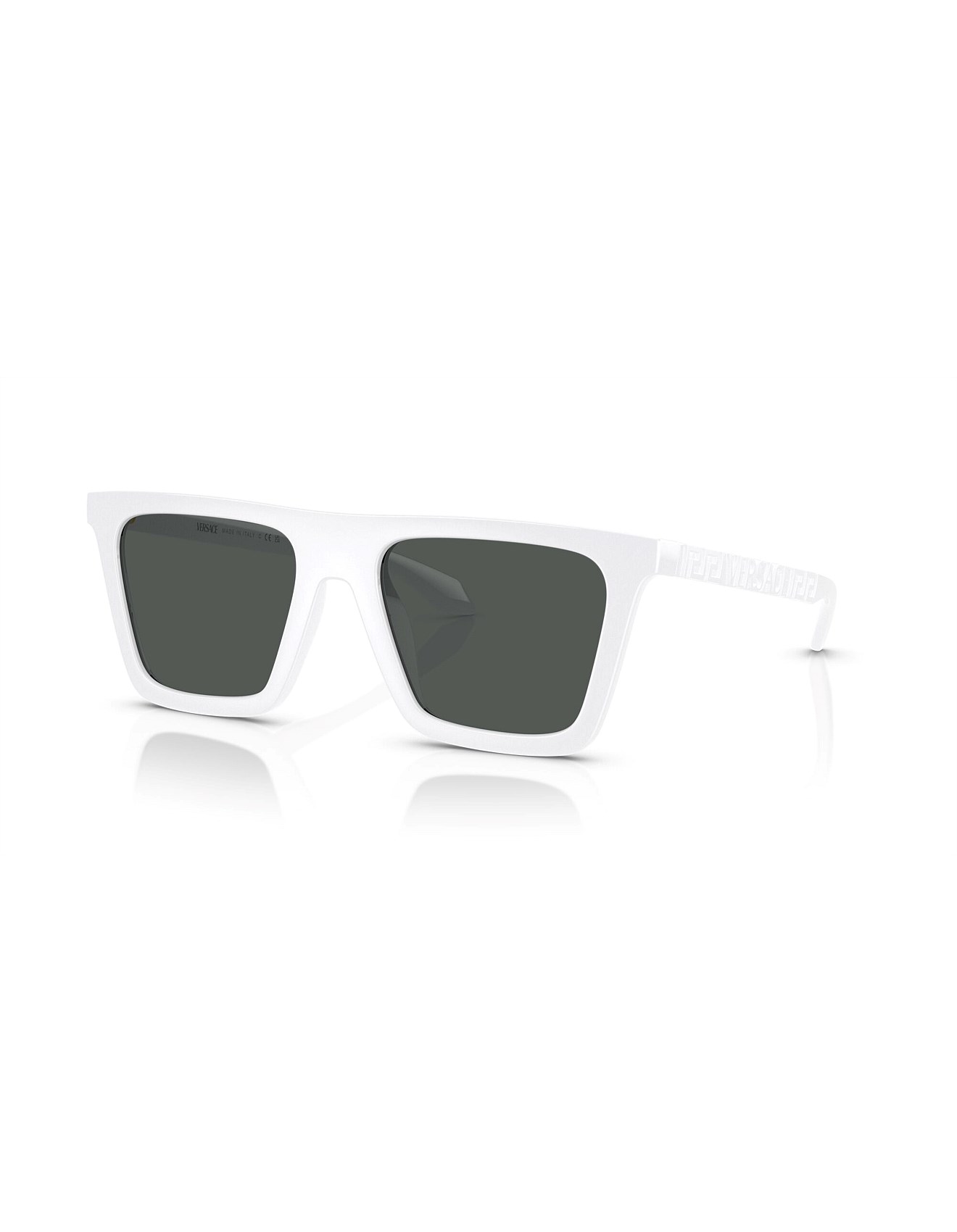 Versace Rectangle White Sunglasses | David Jones