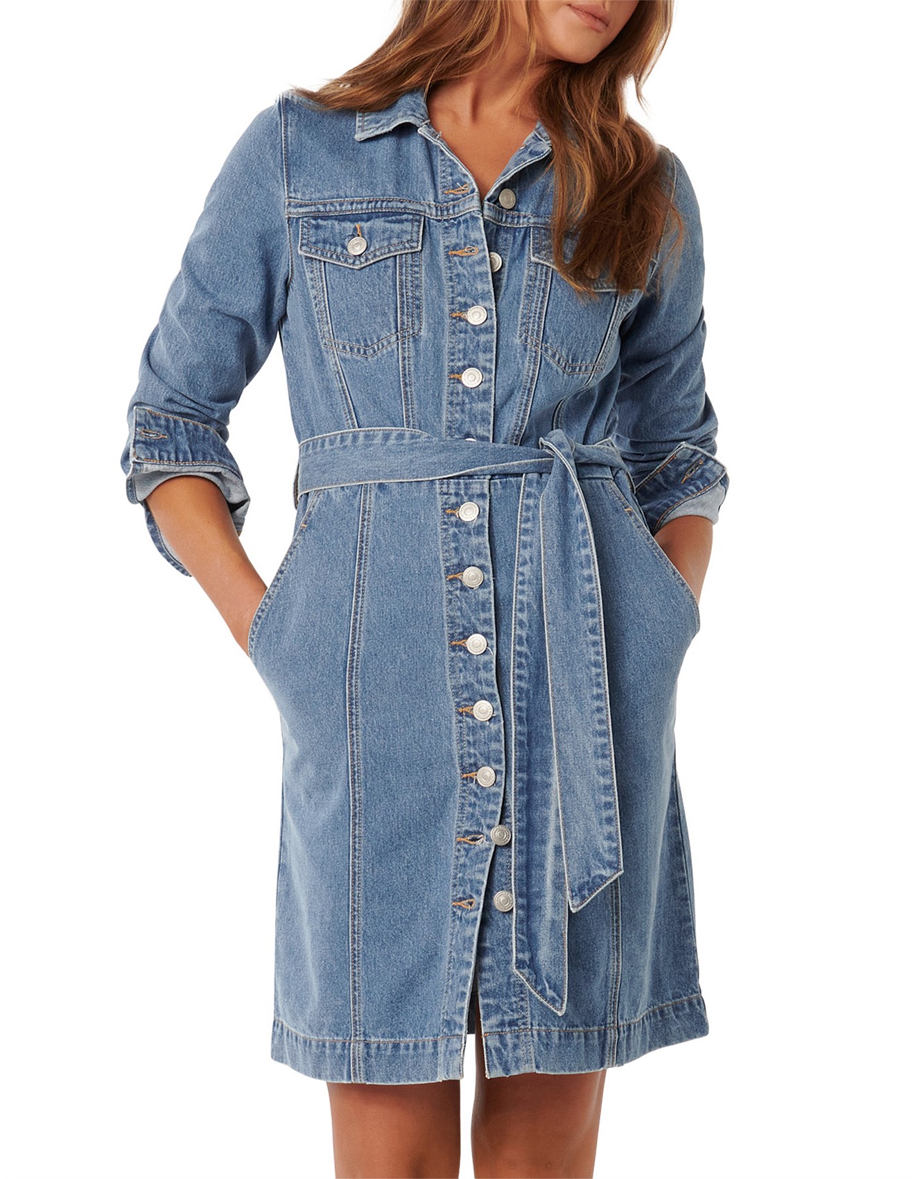 Forever New Taylor Denim Shirt Dress | David Jones