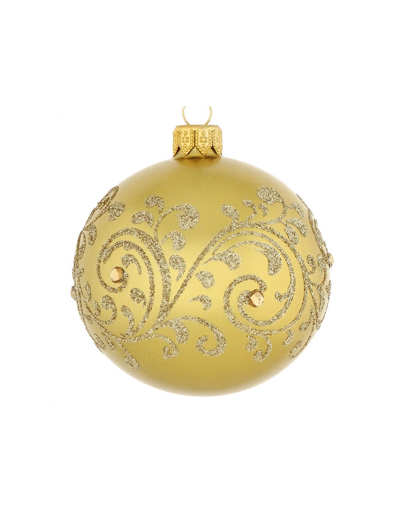 David Jones 8cm Gold European Glass Bauble With Champagne Branches ...
