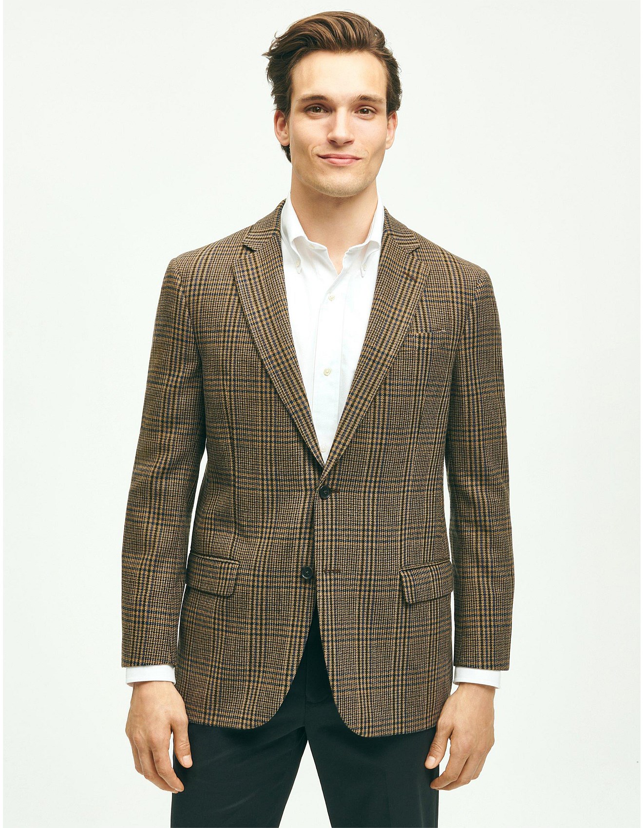 Brooks Brothers Classic Fit Wool Hopsack Plaid Sport Coat | David Jones