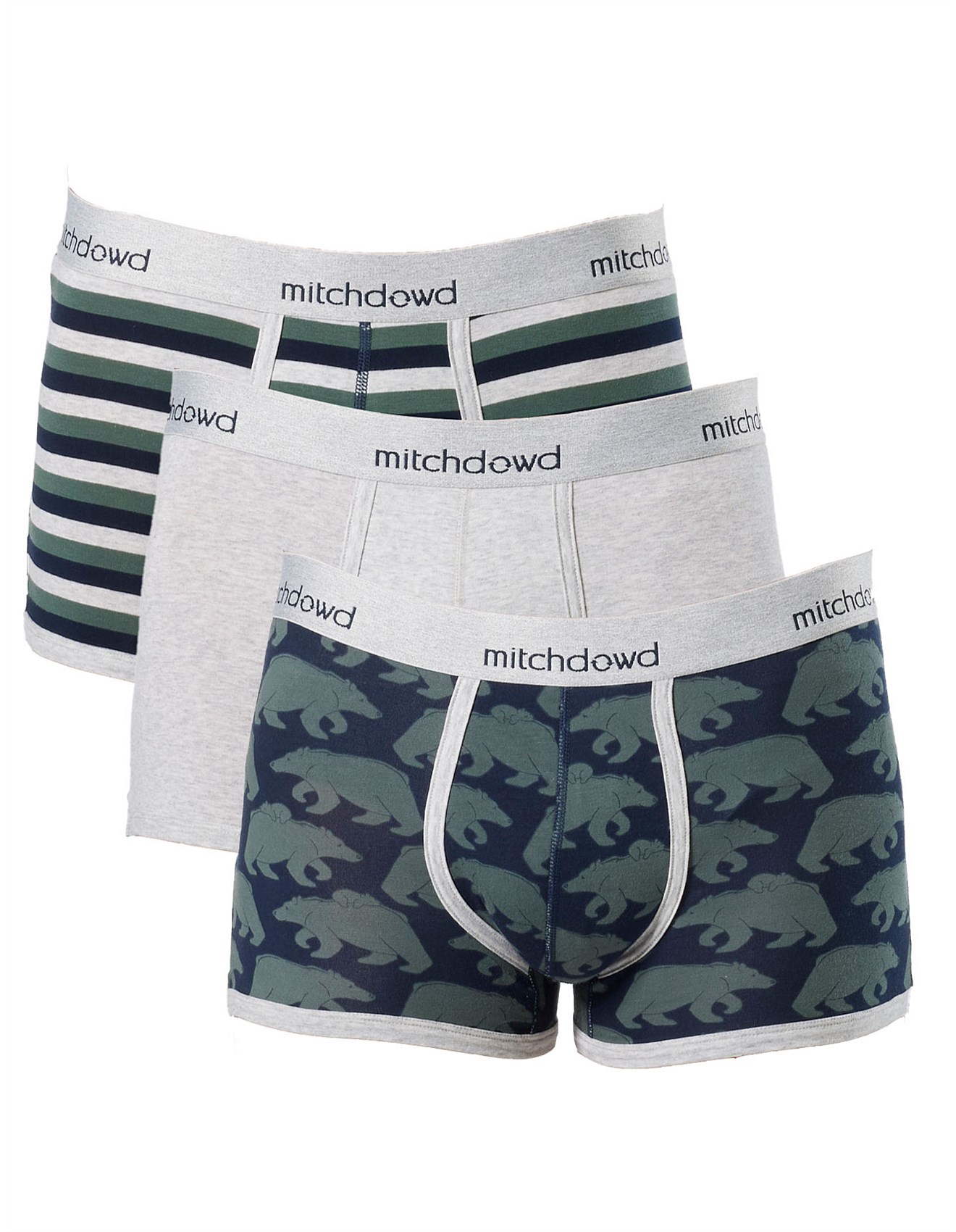 Mitch Dowd Bear Walk Cotton Trunk 3 Pack | David Jones