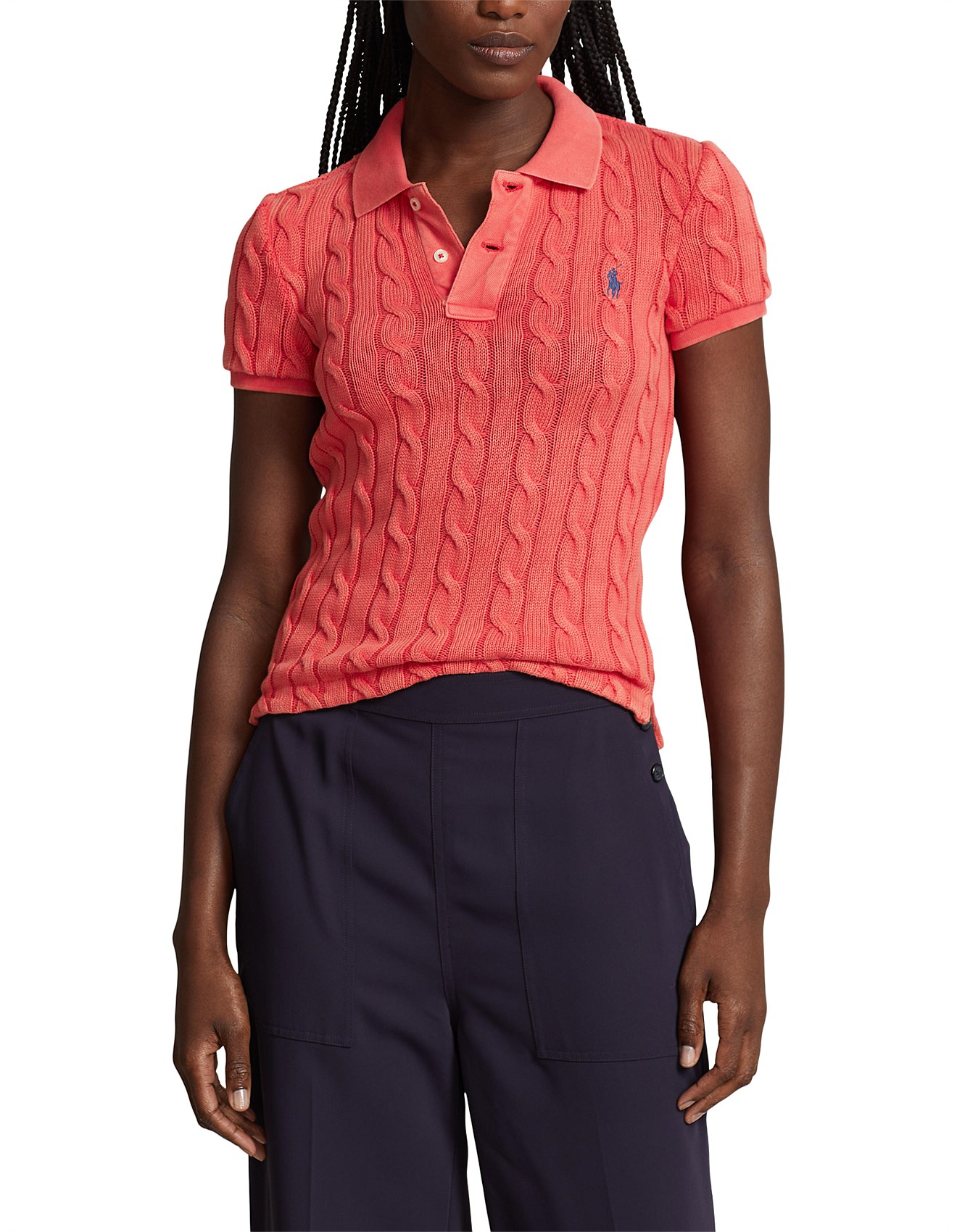 Polo Ralph Lauren Cable-knit Polo Shirt | David Jones