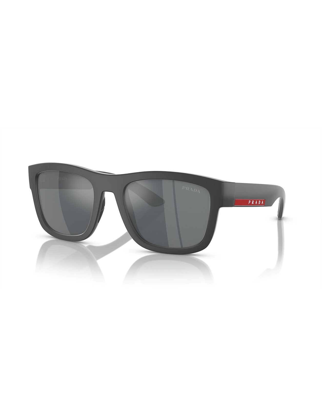 Prada Pillow Grey Rubber Sunglasses | David Jones