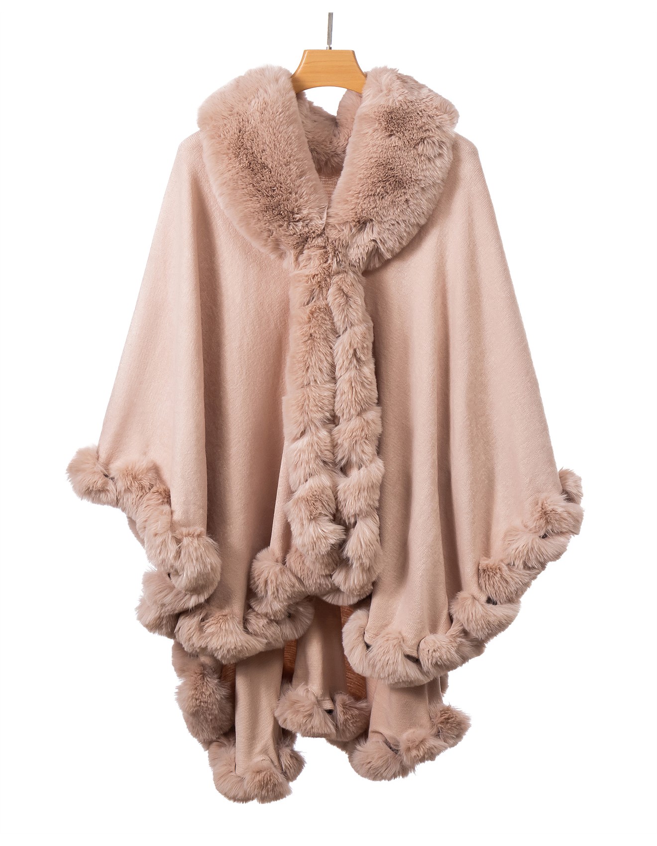 The Two Mrs Grenvilles Ruana With Faux Fur Edging | David Jones