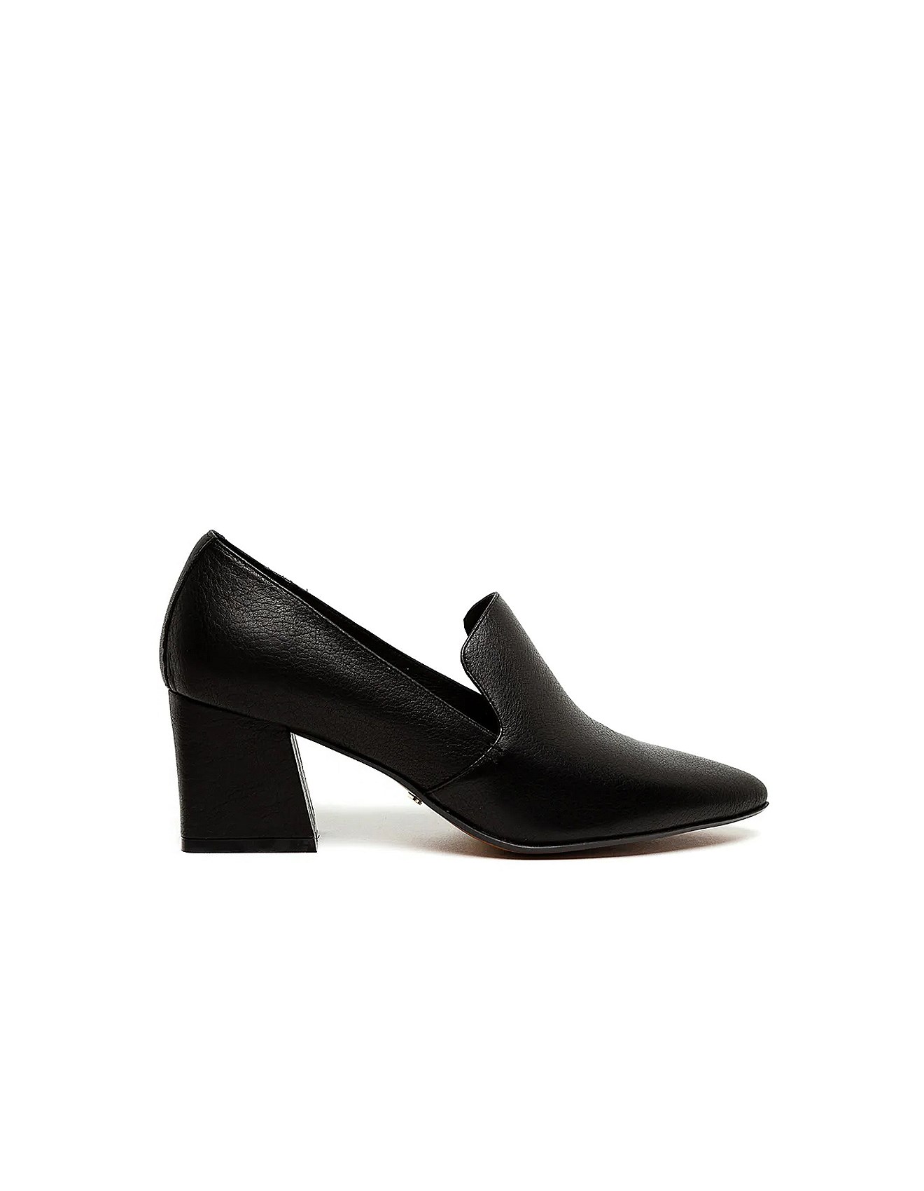 Midas Mimics Black Leather Heels | David Jones