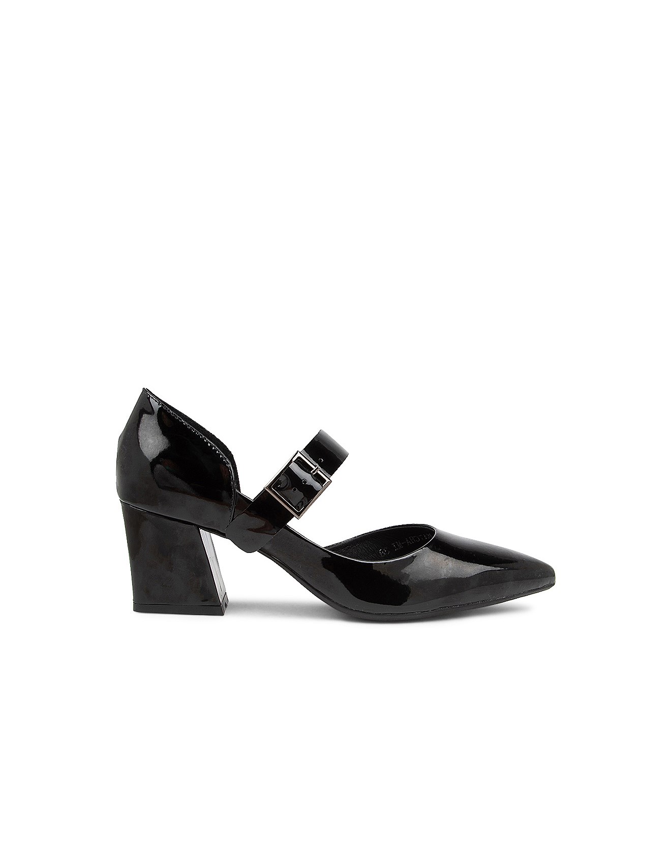 Midas Matcha Black Patent Leather Heels | David Jones