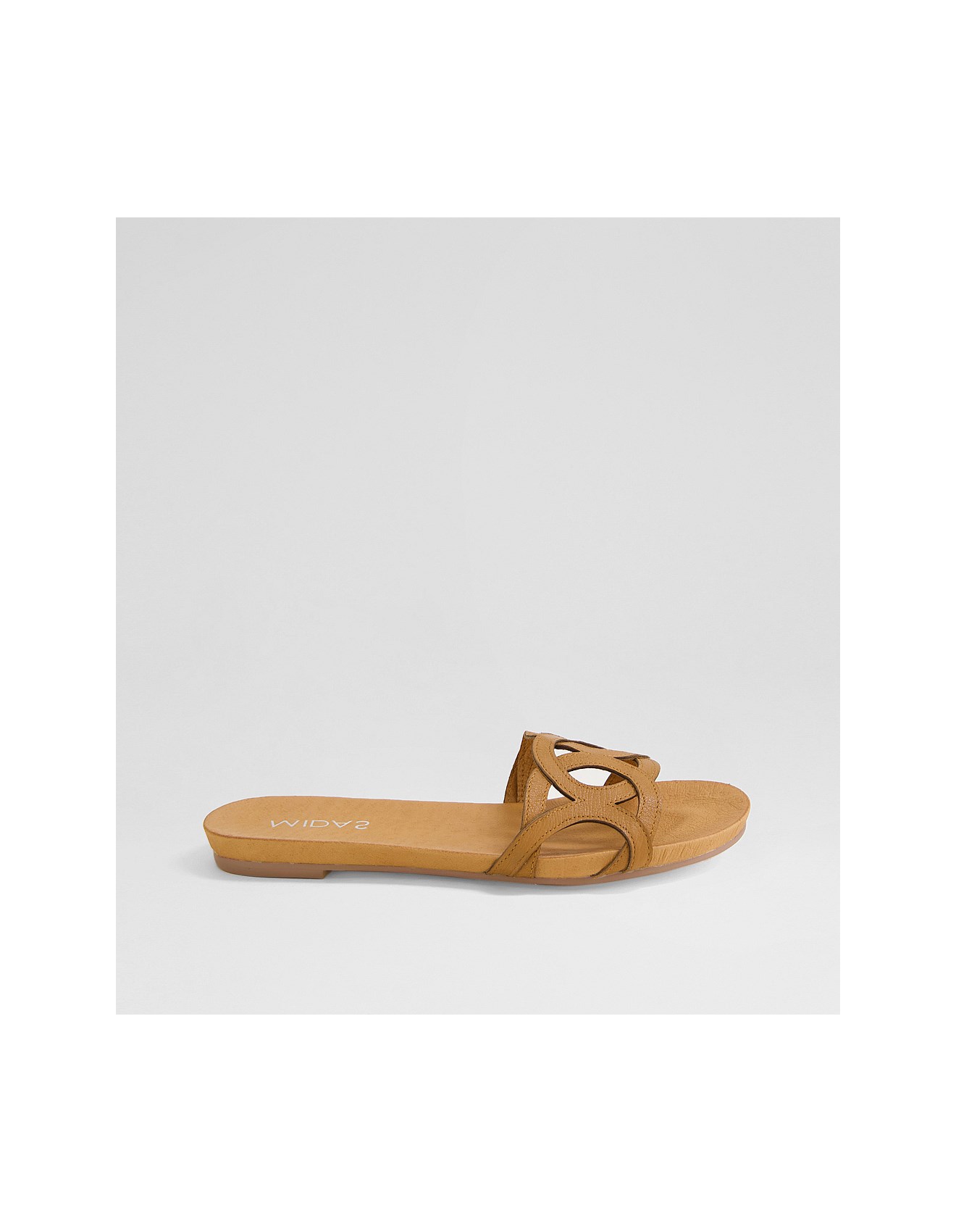 Midas Jollys Dark Tan Leather Slides | David Jones