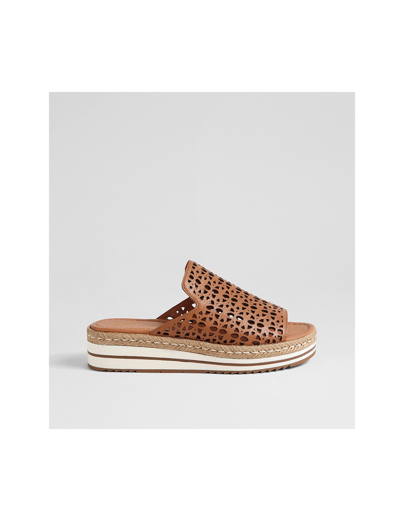 Midas Alannis Dark Tan Leather Slides | David Jones