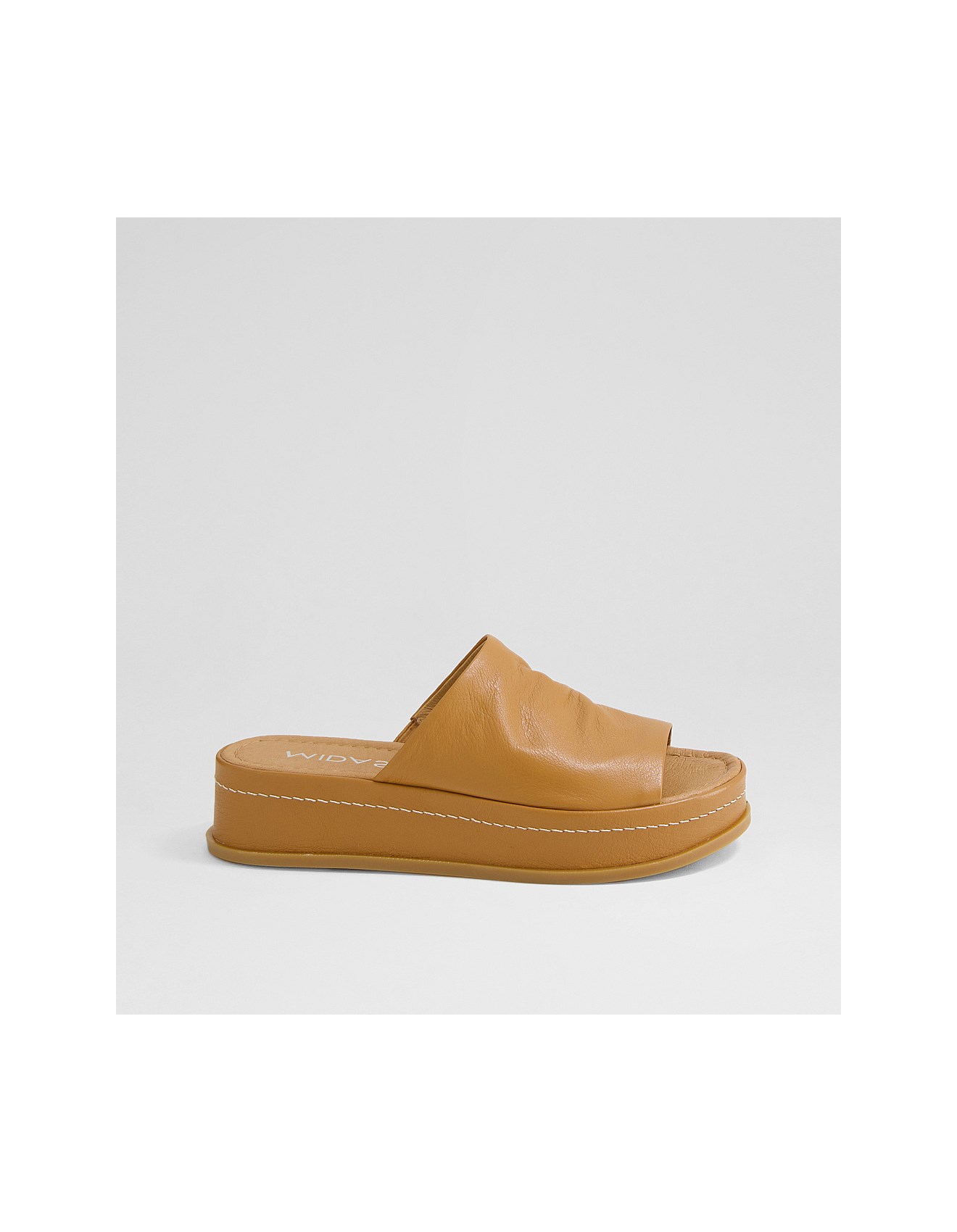 Midas Womba Dark Tan Leather Slides | David Jones