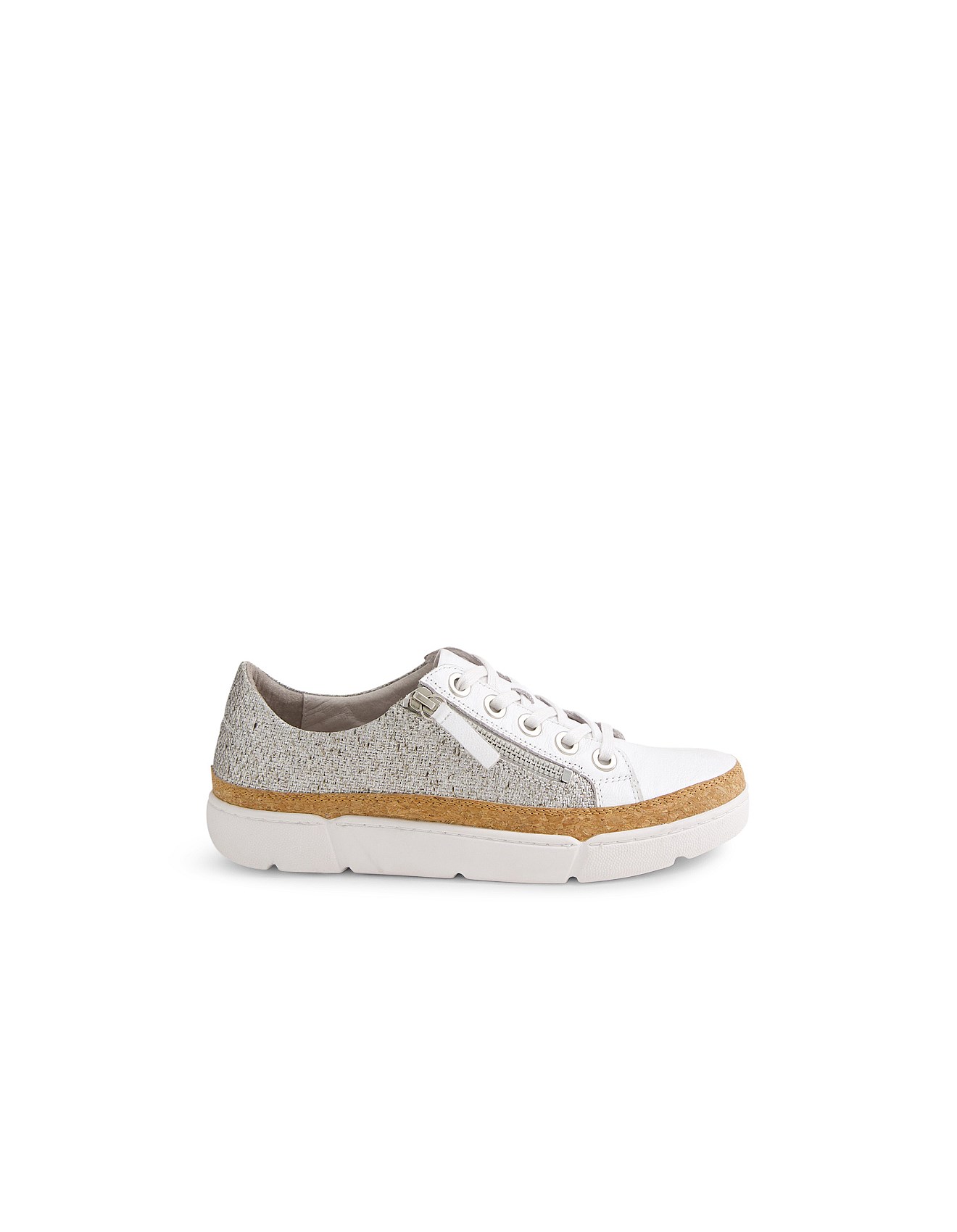 Django & Juliette Torry White Silver Sneakers | David Jones
