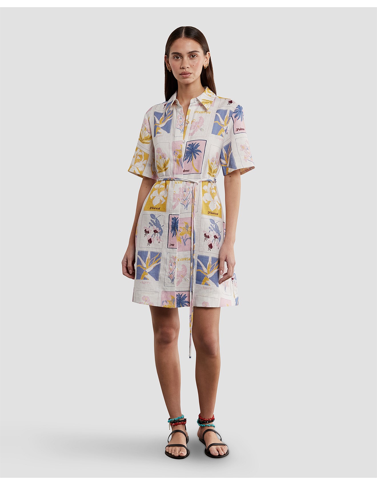 Jag Aimee Linen Postcard Dress | David Jones