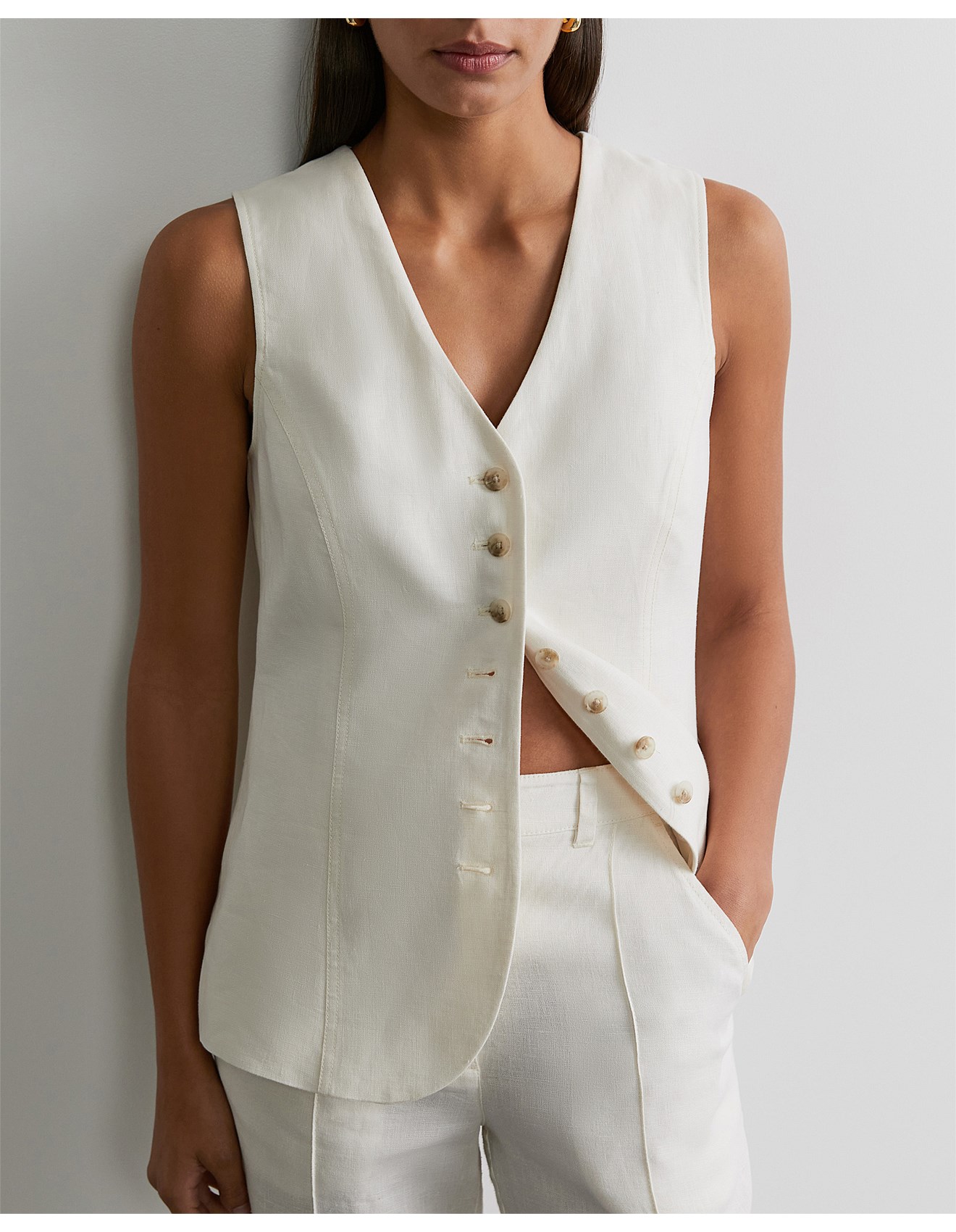 Jag Kayla Linen Vest | David Jones