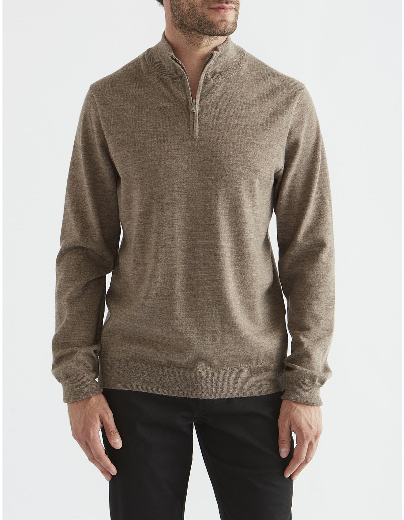 David Jones Merino 1/4 Zip Sweater | David Jones