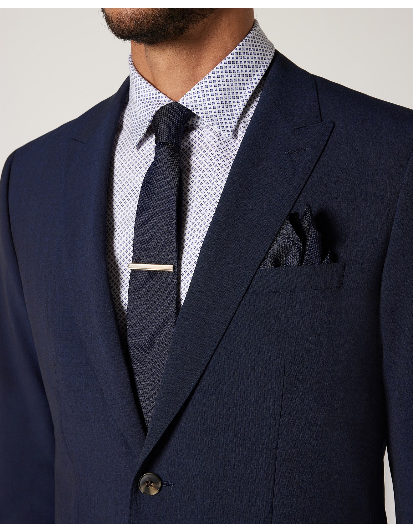 Politix Silk Textured Two-tone Pocket Square | David Jones