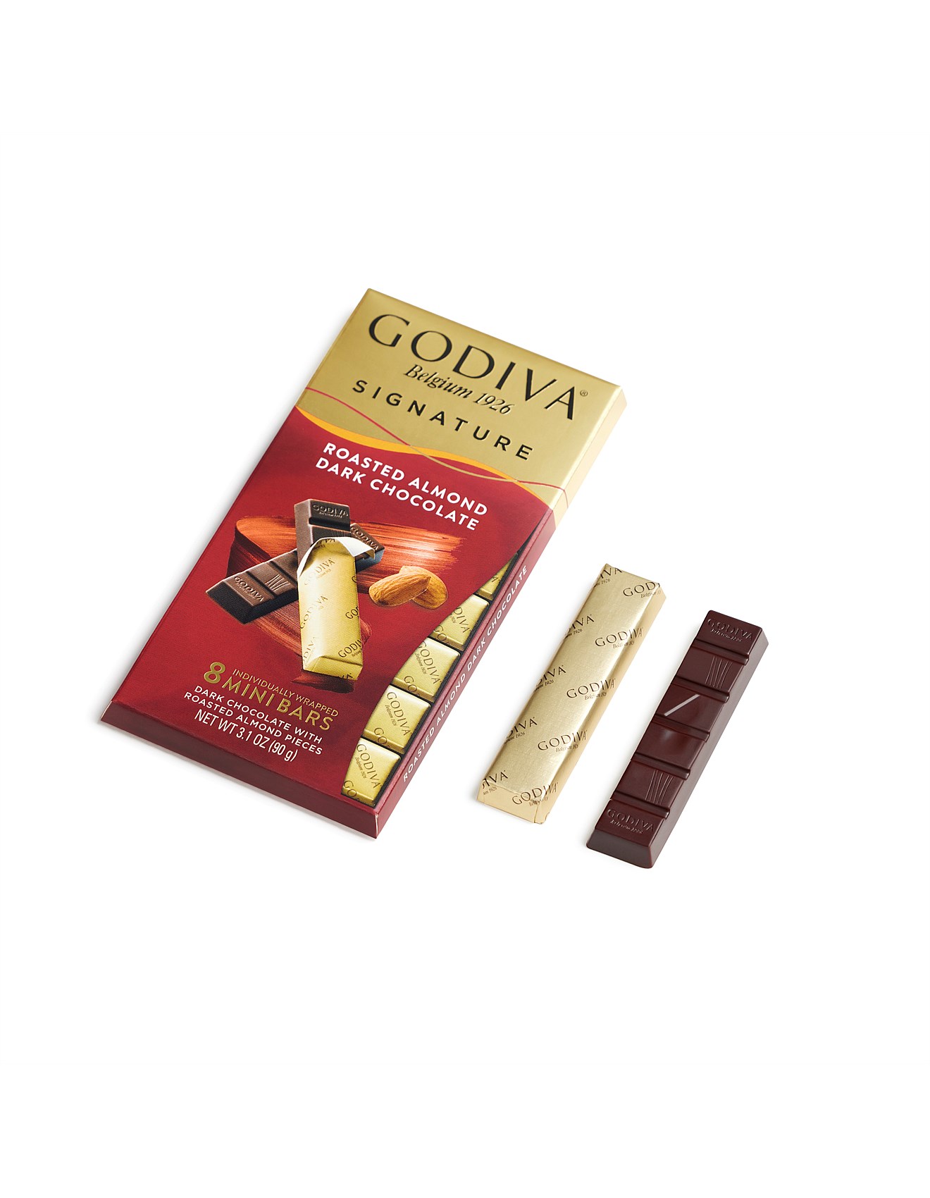 Godiva Godiva Signature Mini Bars Dark Chocolate Roasted Almond 90g ...