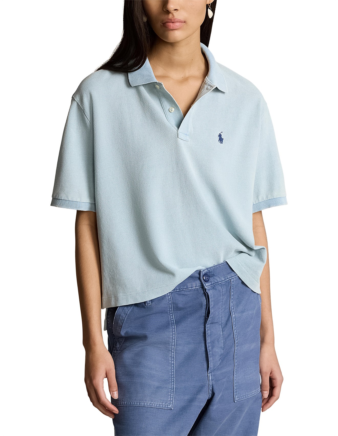 Polo Ralph Lauren Boxy Fit Mesh Polo Shirt | David Jones