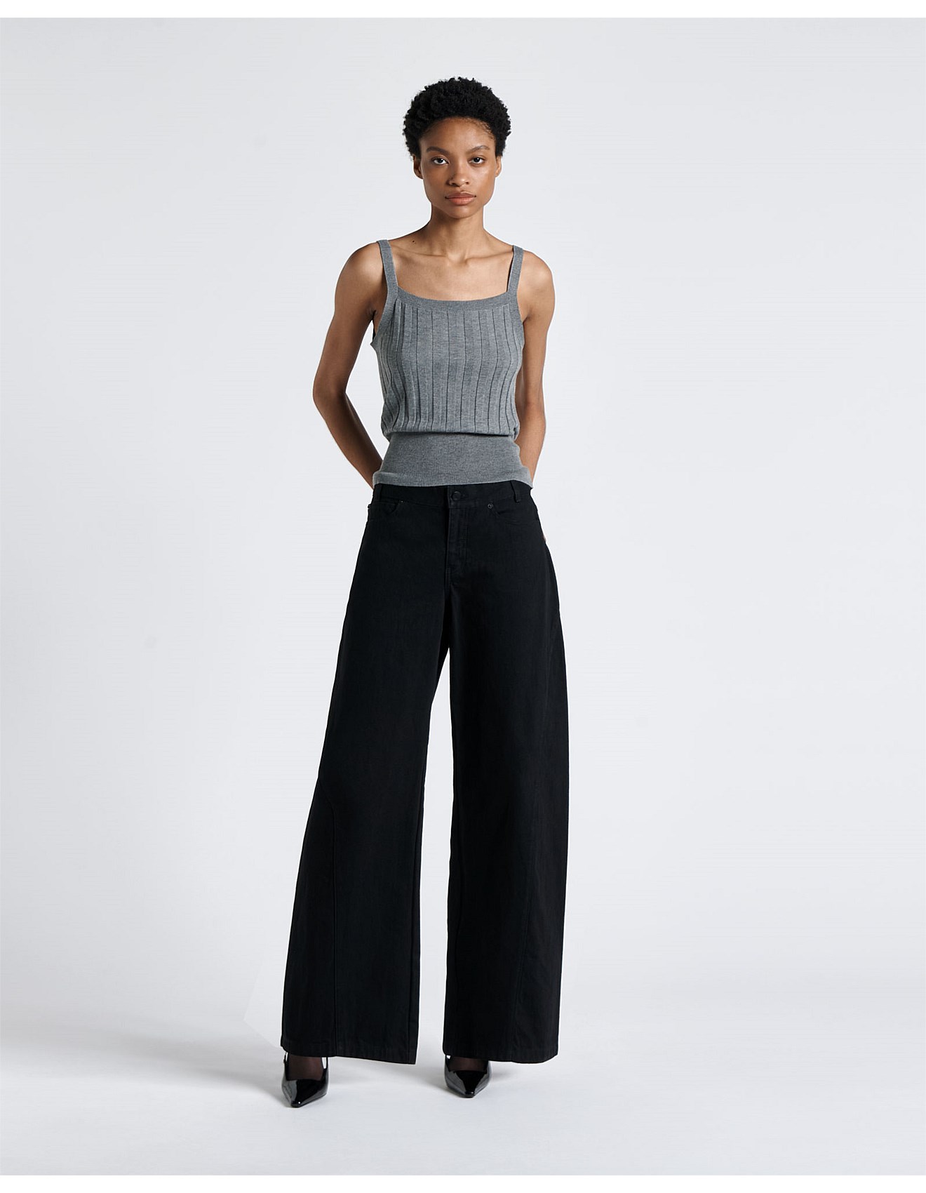 Cue Multi Rib Knit Tank | David Jones