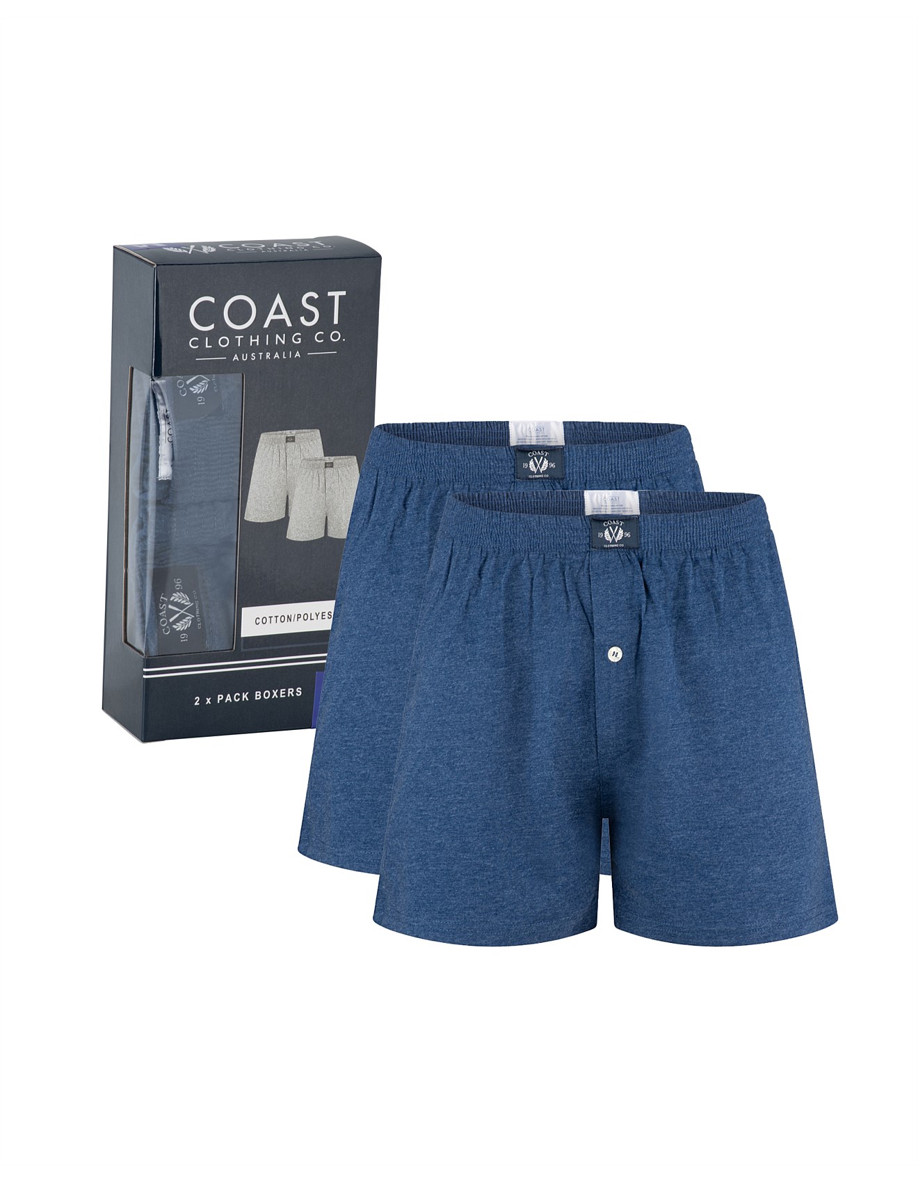 Coast 2 Pack Knit Boxers | David Jones