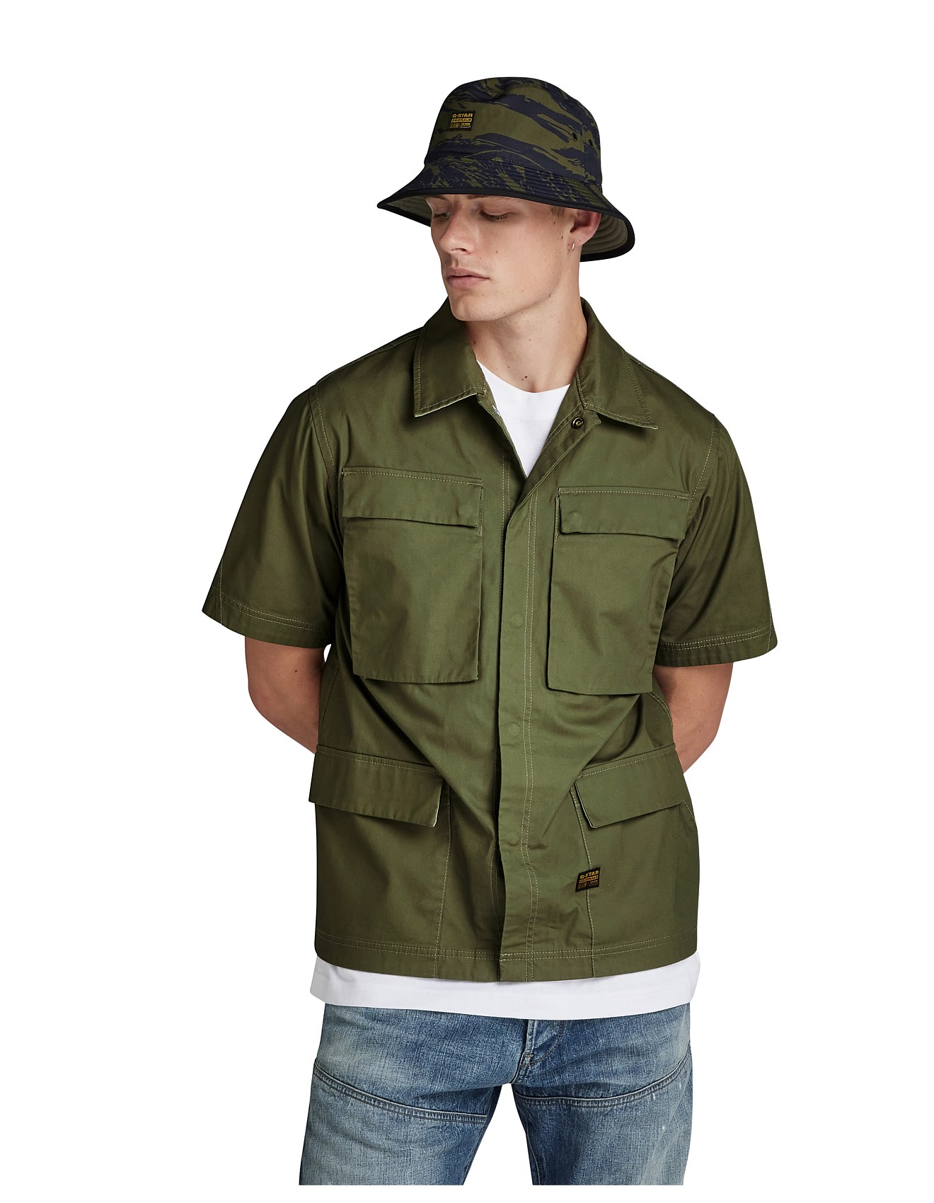 G-star R-3n Slim Short Sleeve Overshirt | David Jones
