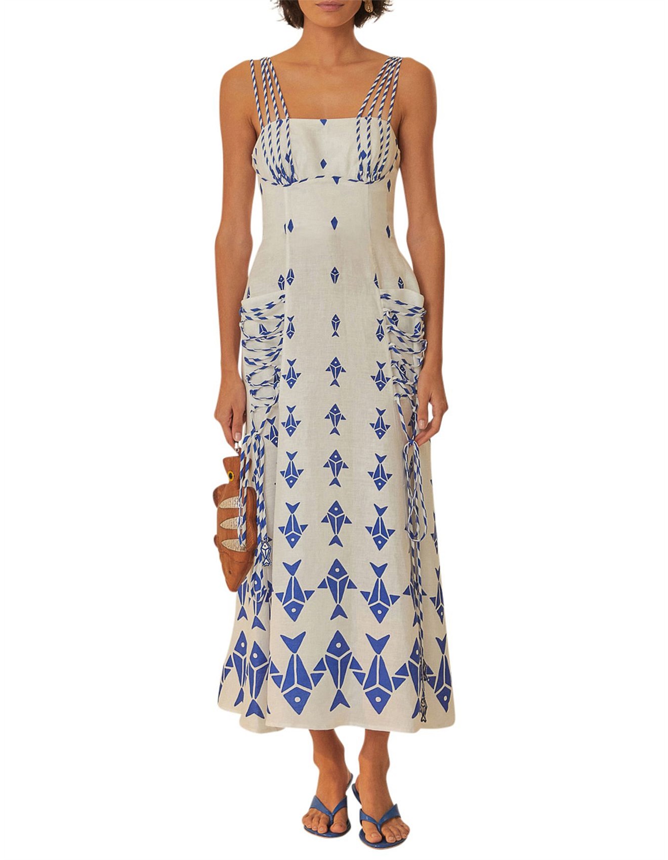 Farm Rio Graphic Fishes Off-white Maxi Dress | David Jones