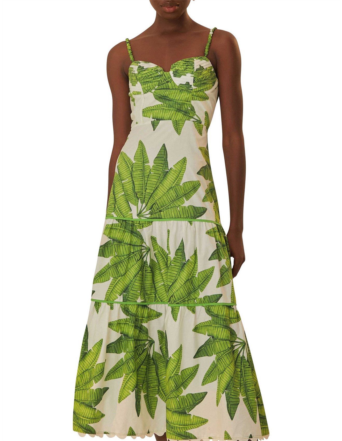 Farm Rio Palm Fan Off-white Midi Dress | David Jones