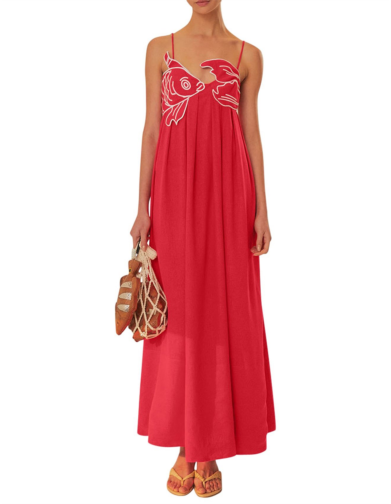 Farm Rio Red Fish Top Maxi Dress | David Jones