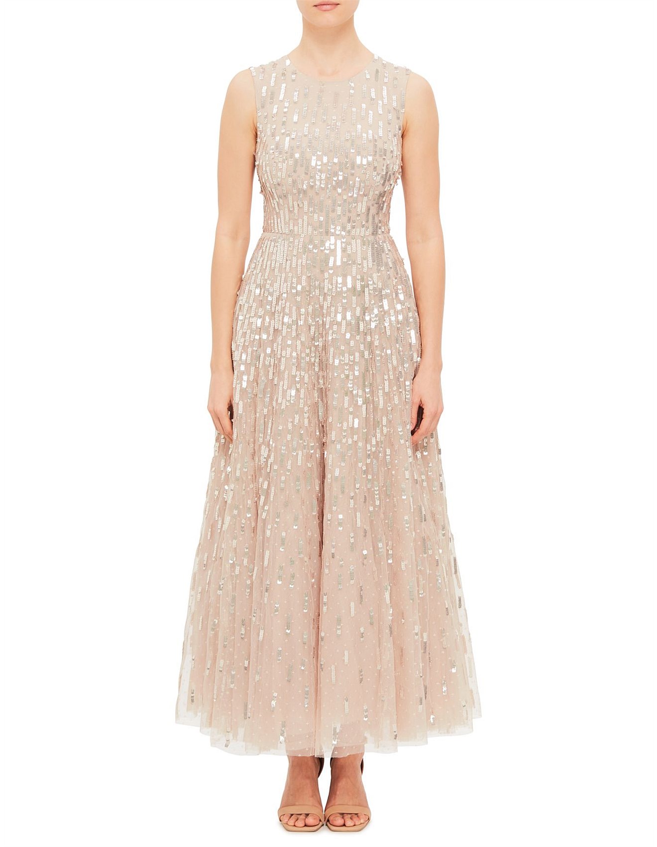 Needle & Thread Sequin Dash Cape Ankle Gown | David Jones