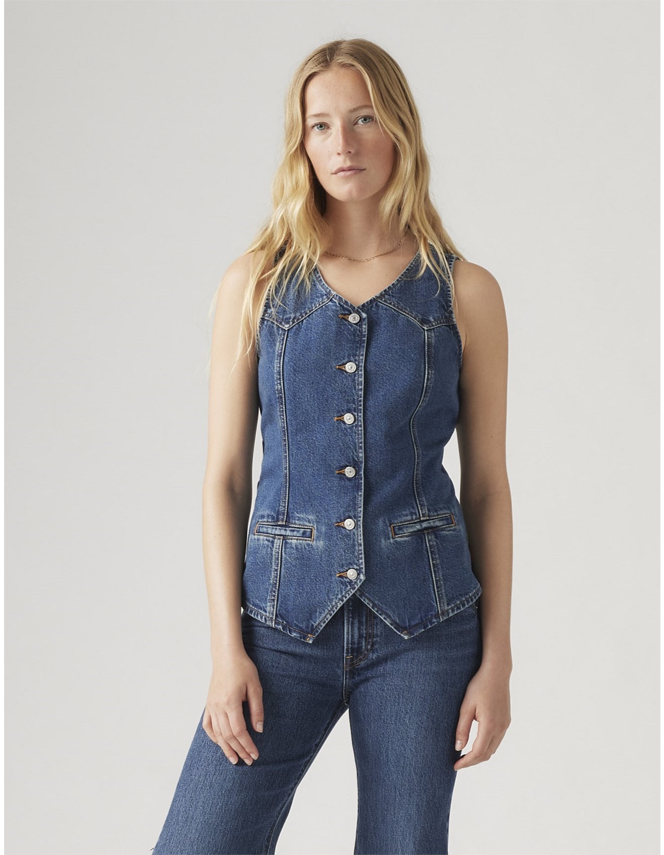 Levi's Longline Denim Vest | David Jones